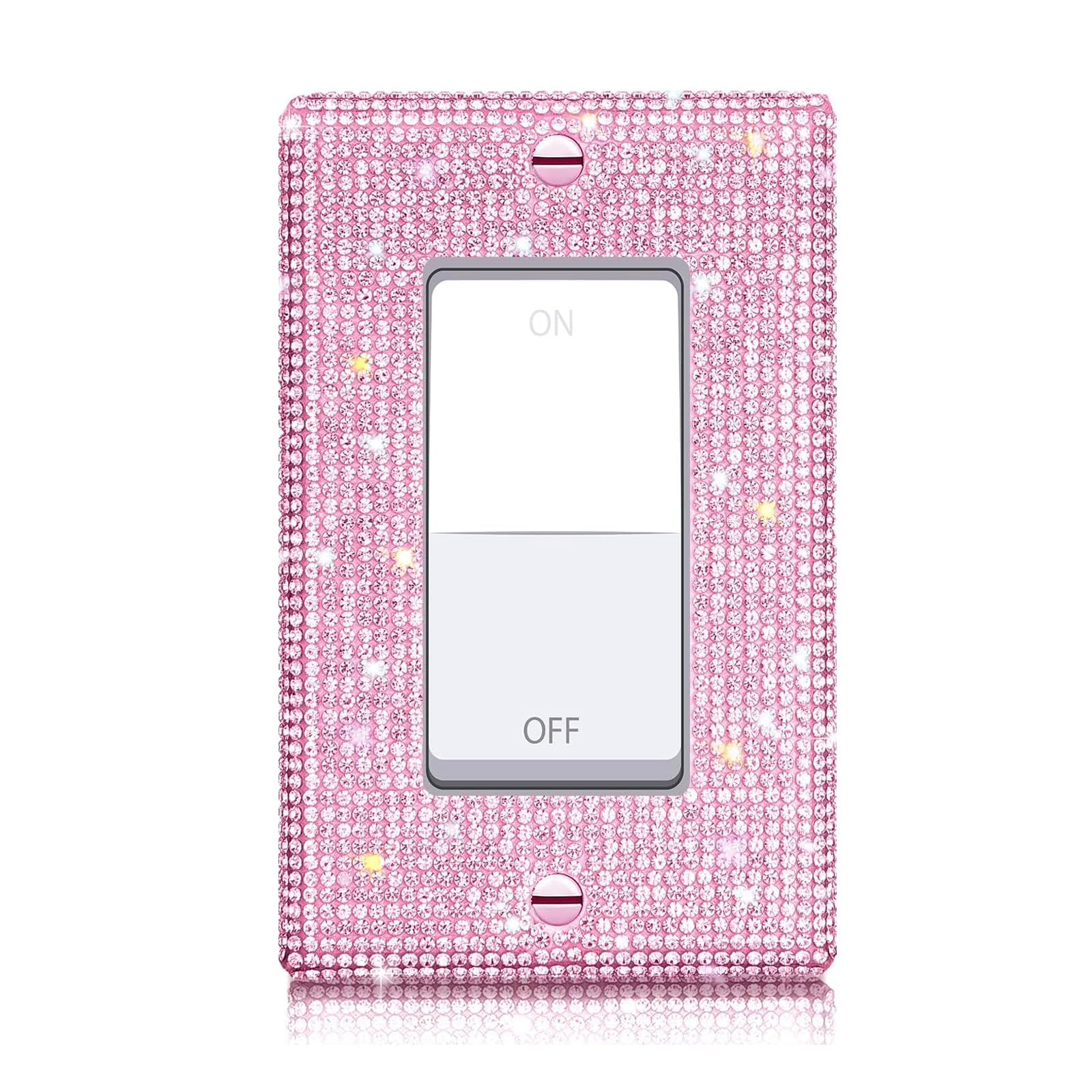 Pink Bling Single Rocker Outlet Covers Glitter Rhinestones Light Switch ...