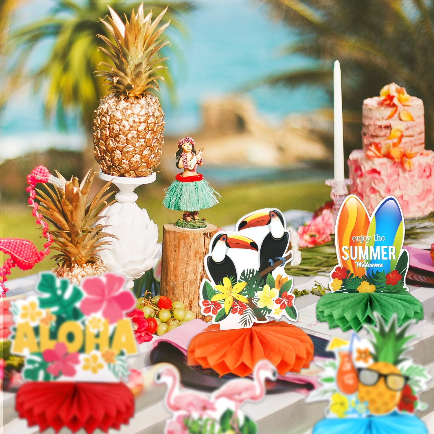 Luau Edible Centerpieces Tropical Luau Hawaiian Beach Party Decor