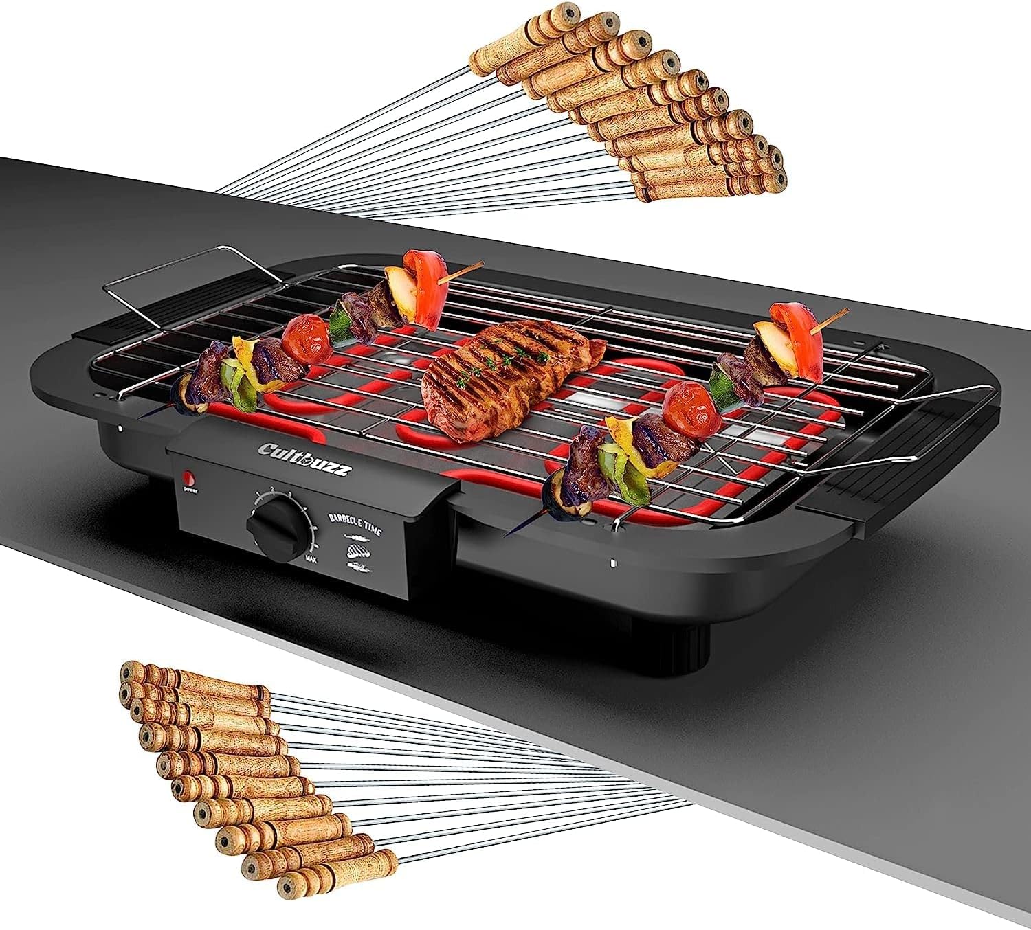 Buy EVIZIA Barbeque Grill Electric Smokeless Indoor Outdoor Grill ...