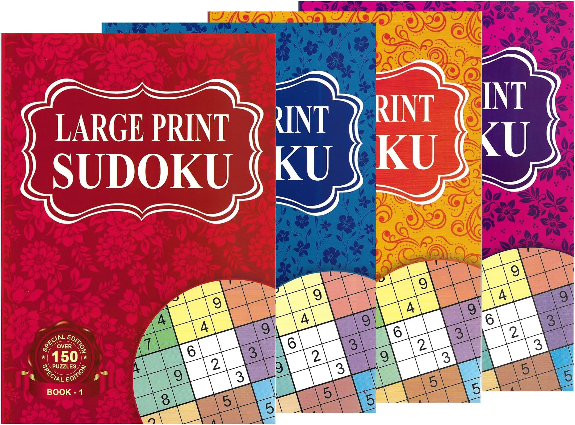 Set of 4 Sudoku Puzzles Pocket Books A5 Size Maths Travel Game : Amazon ...