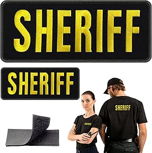 Amazon.com: Embroidered Yellow Sheriff Patch for Vest - Sheriff Guard Badge - Sheriff ...