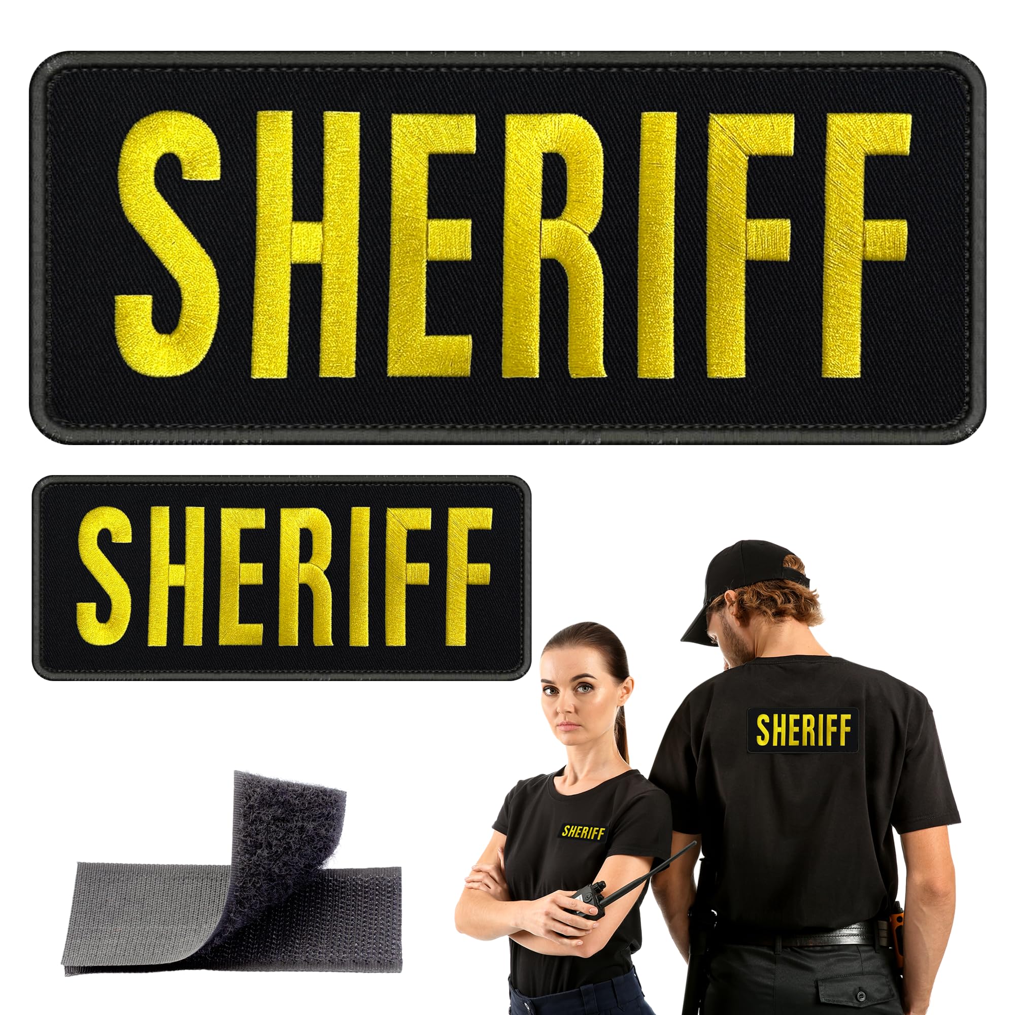 Amazon.com: Embroidered Yellow Sheriff Patch for Vest - Sheriff Guard ...