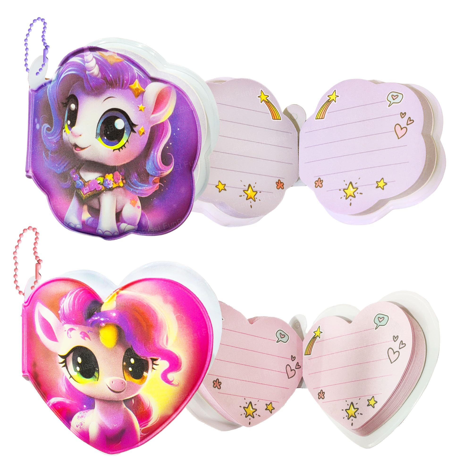 FunBlast Mini Pocket Diary – Pack of 2 Unicorn Diary, Kawaii Keychain ...