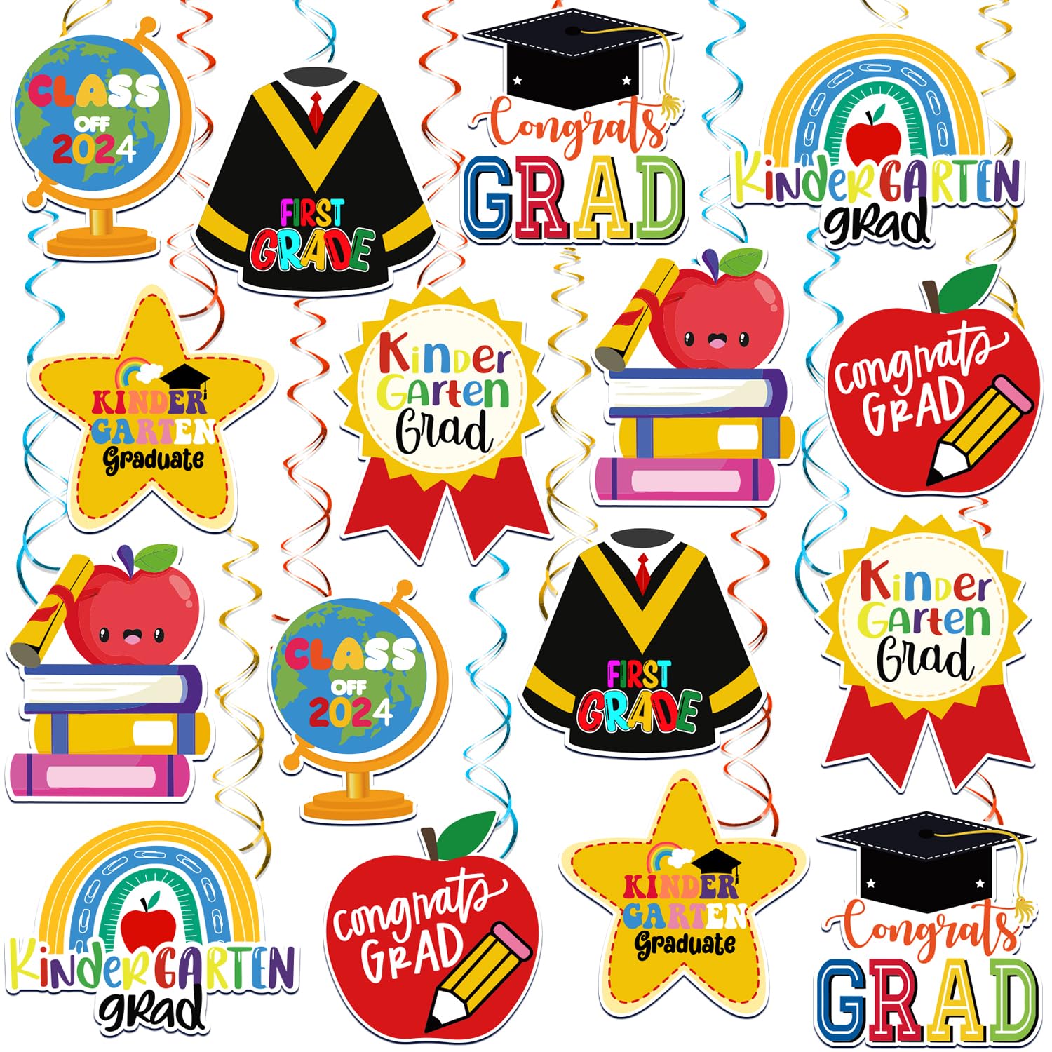 Amazon.com: CHYAGCLT 32pcs Kindergarten Graduation Decorations Hanging ...