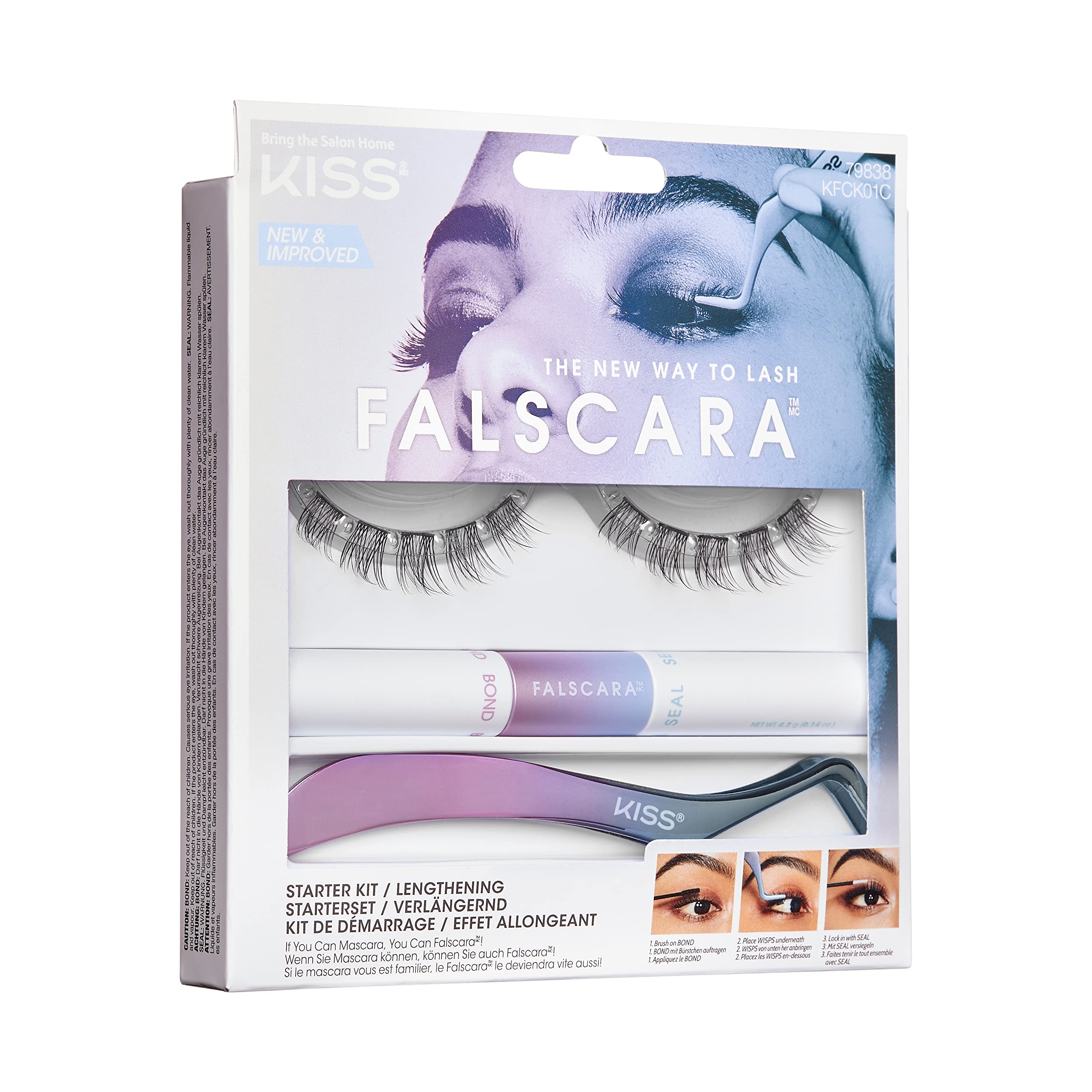 KISS Falscara DIY Lash Extension Starter Kit With 10 Eyelash ...