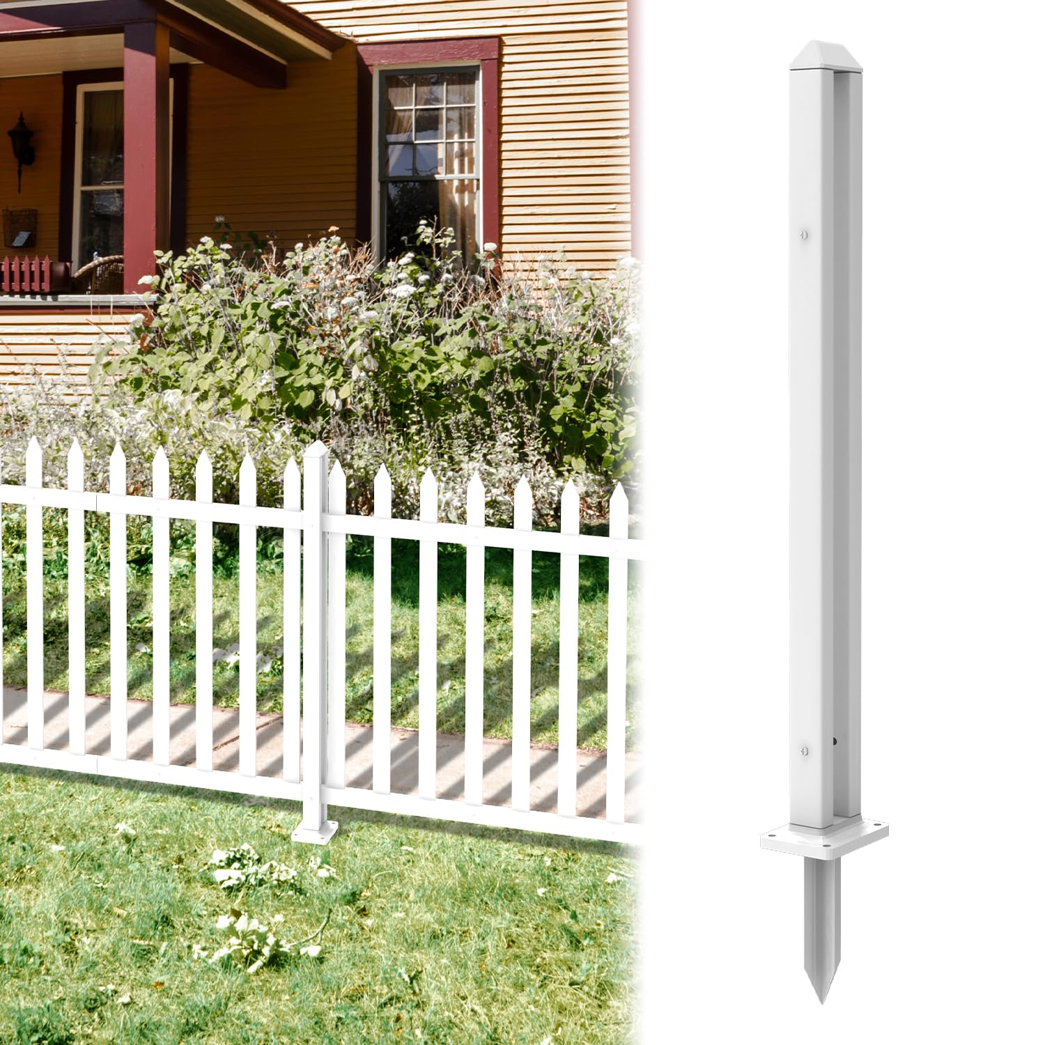Amazon.com : ECOOPTS 36" H Vinyl Picket Fence Post White PVC Post for ...
