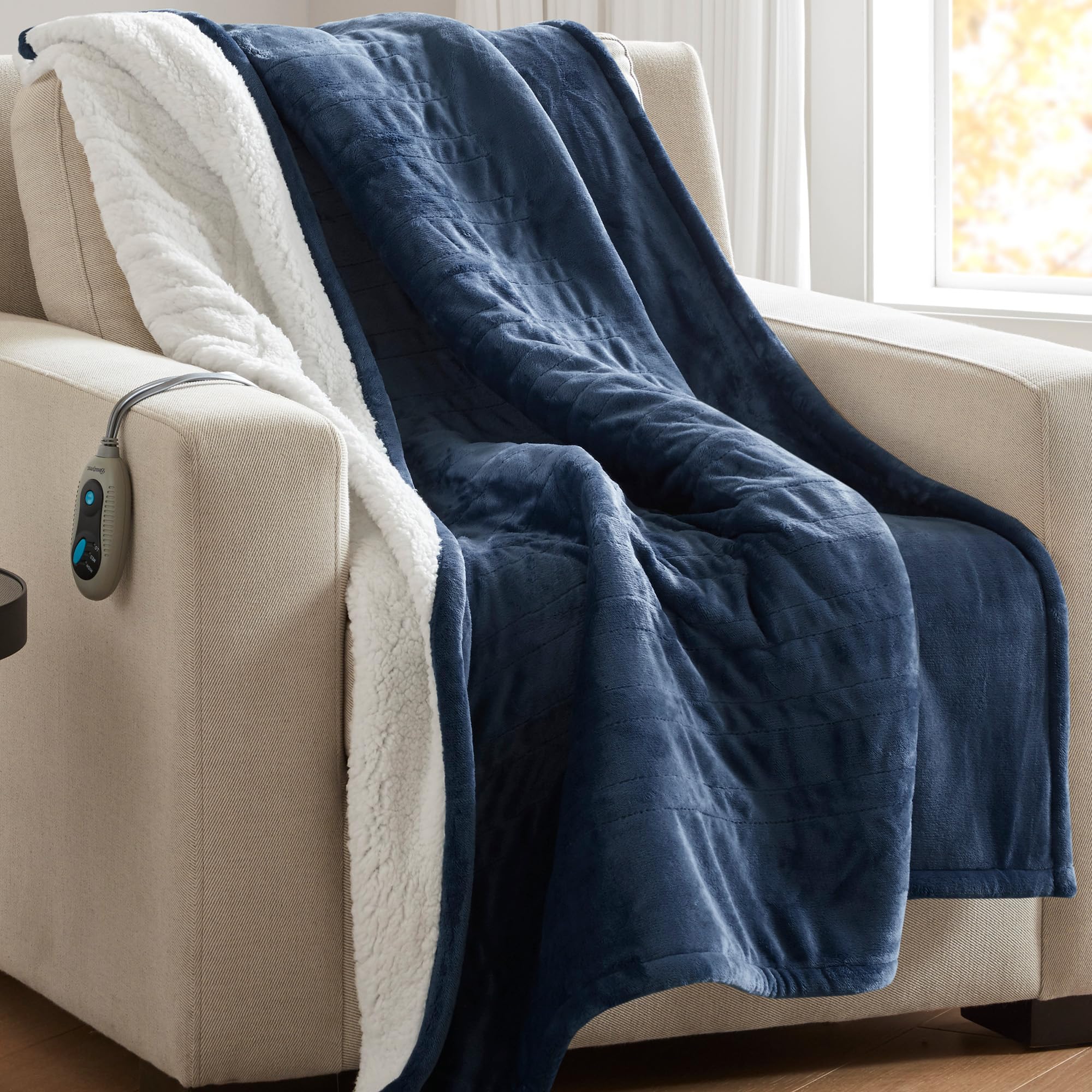 Amazon.com: Beautyrest Heated Blanket, Eletric Throw Blanket, Soft ...