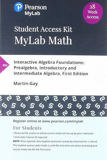 Interactive Algebra Foundations: Prealgebra, Introductory and ...