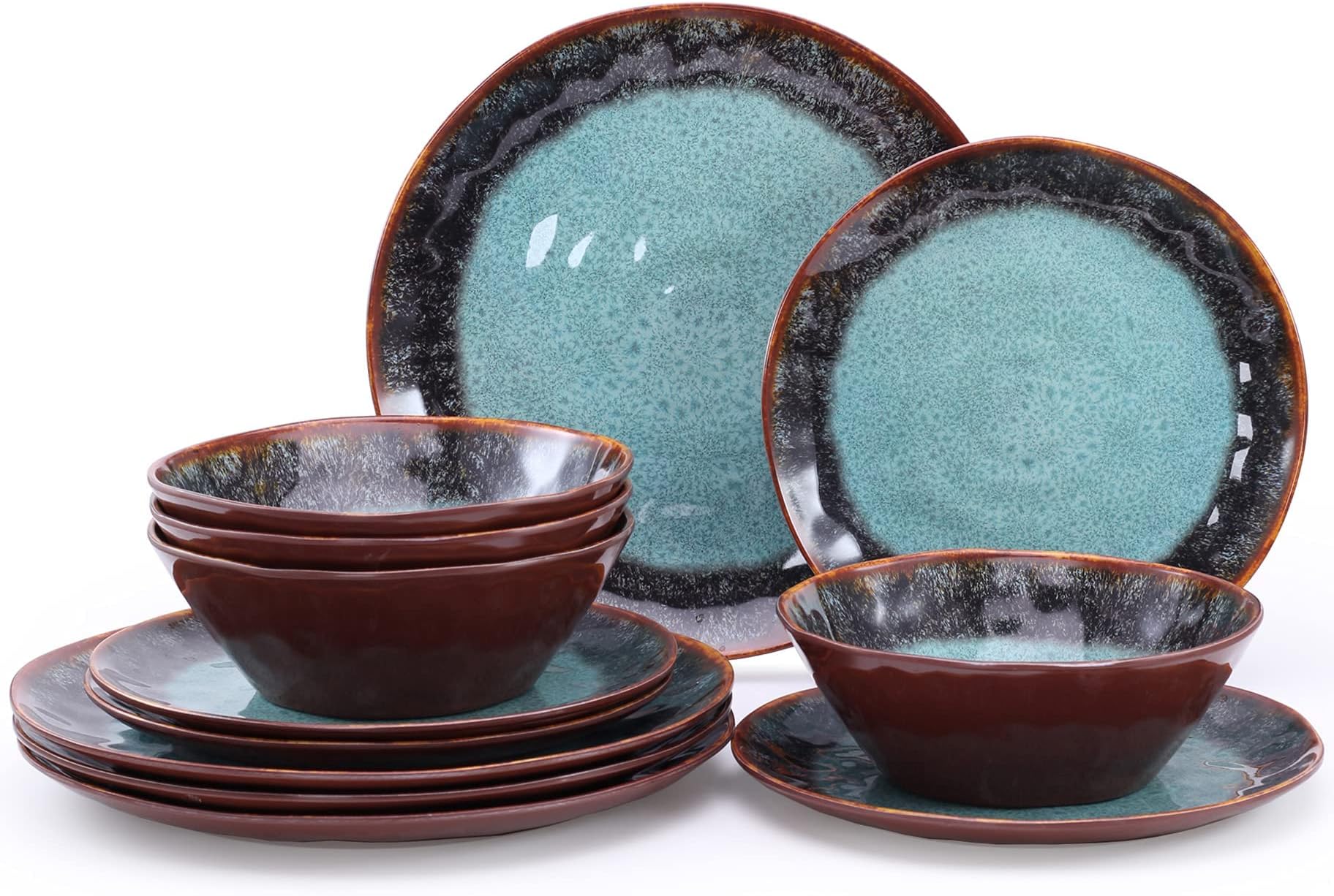 Amazon.com | Elama Lightweight Dinnerware Set, 12 Piece, White and ...