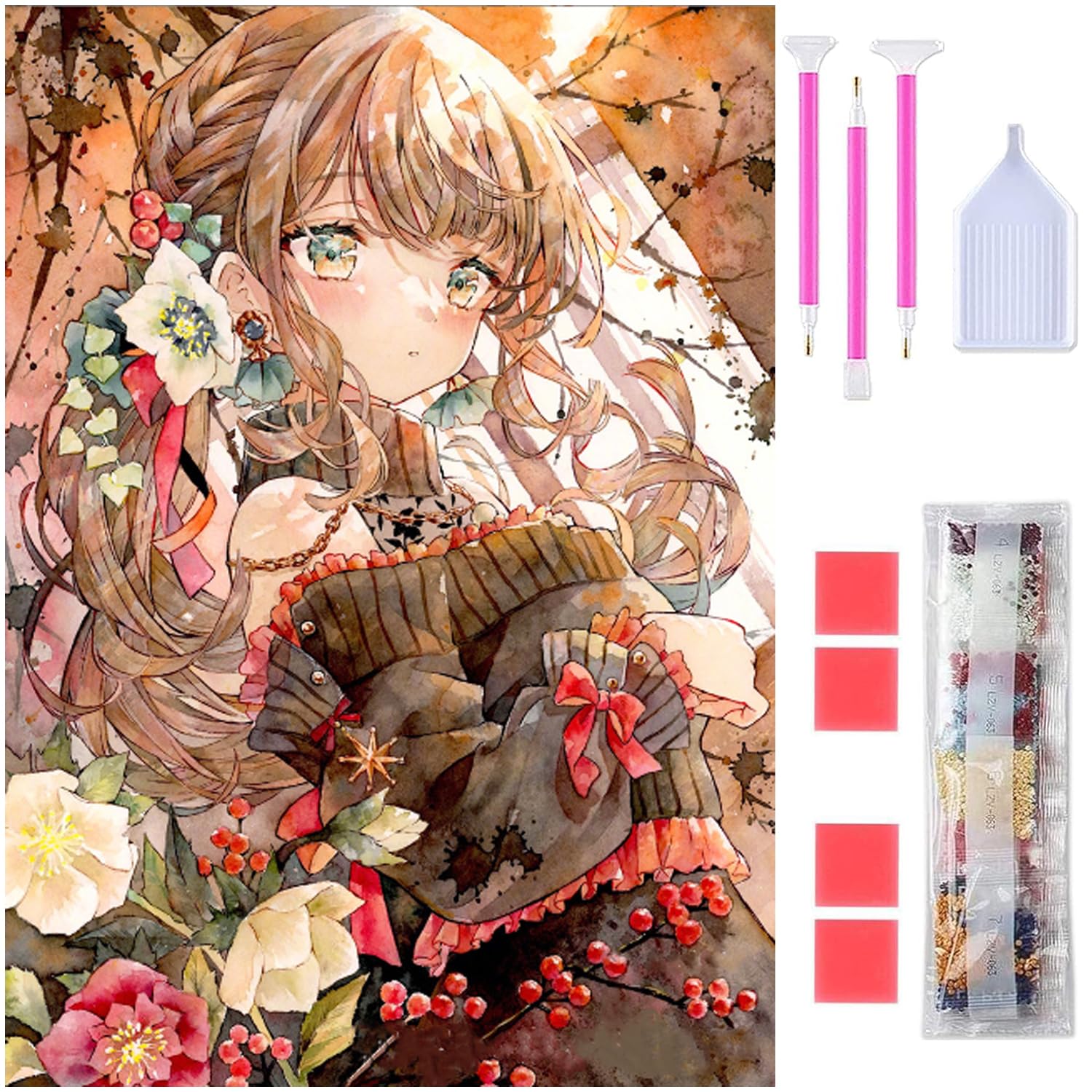 Amazon | ダイヤモンドアート Rinimie ダイヤモンドアート キット アニメ女の子 ダイアモンドビーズ絵画キット 5Dモザイクアート DIY 手作り絵画手芸キット ダイヤモンド塗装 ...