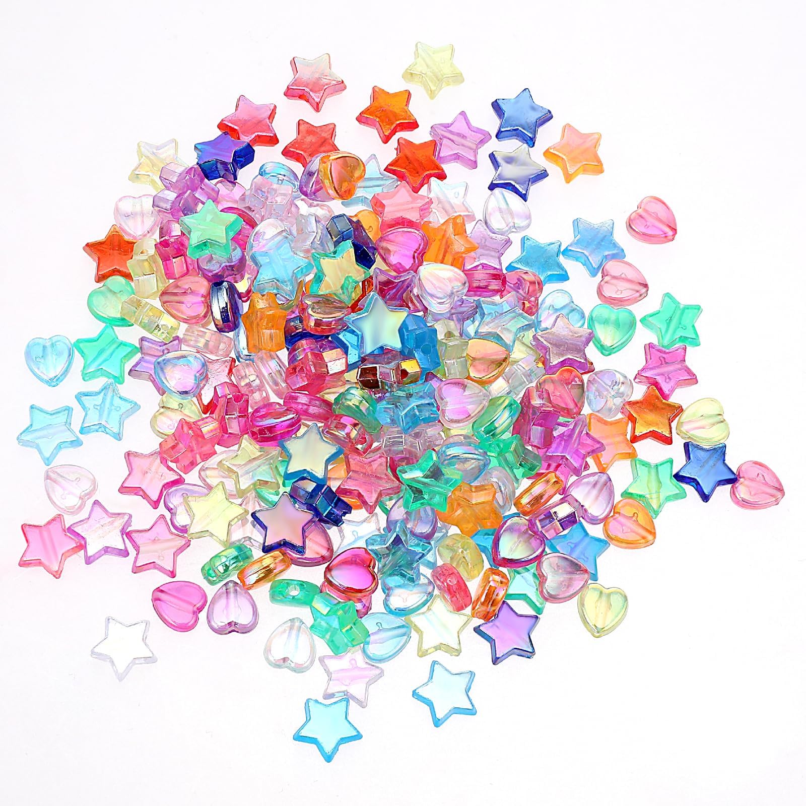 Amazon.com: Jmassyang 600 PCS Acrylic Beads Heart Star Shape Beads ...