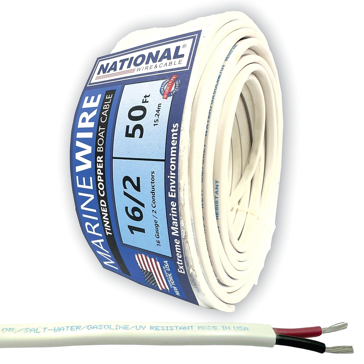 NATIONAL Wire&Cable Cable marino 162 50 pies Fabricado en Estados ...