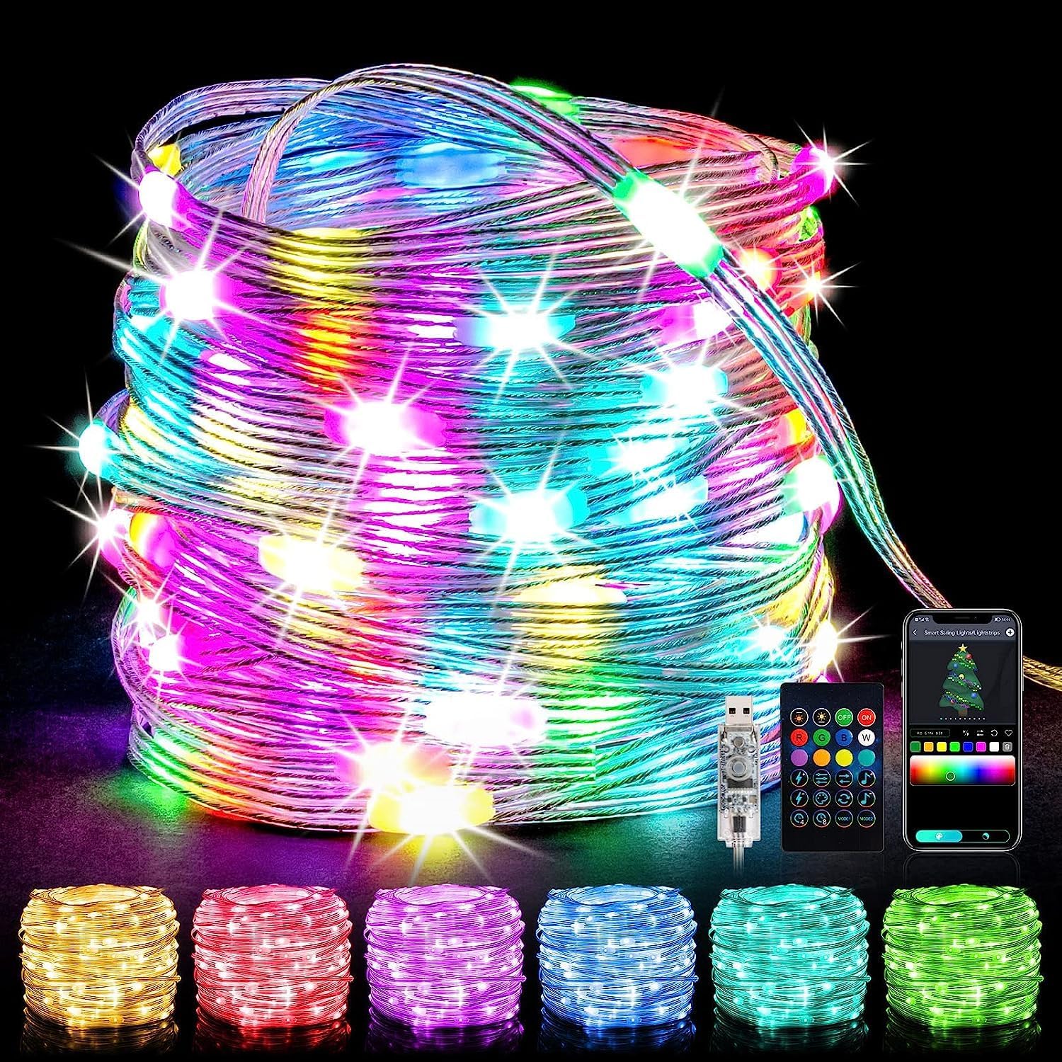 Led Fairy Lights Filo di rame, USB Dream Color Fairy Lights IP65 con ...