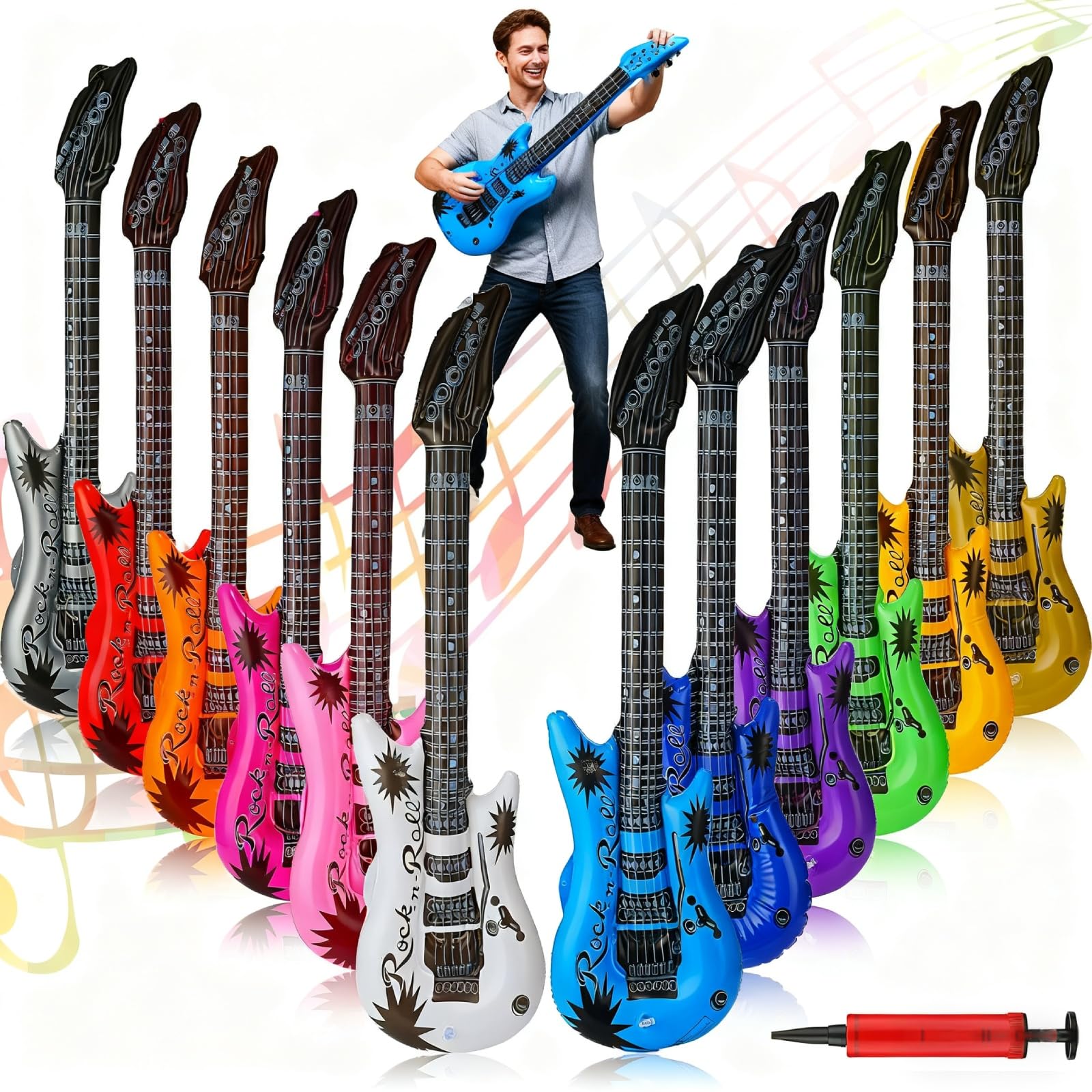 Snapklik.com : Tatuo 12 Pieces Inflatable Guitar Blow Up Guitar ...