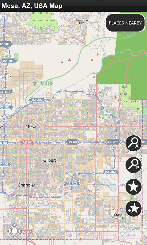 Map Of Mesa Arizona Area Mesa, Arizona Street Map" Art Print For Sale