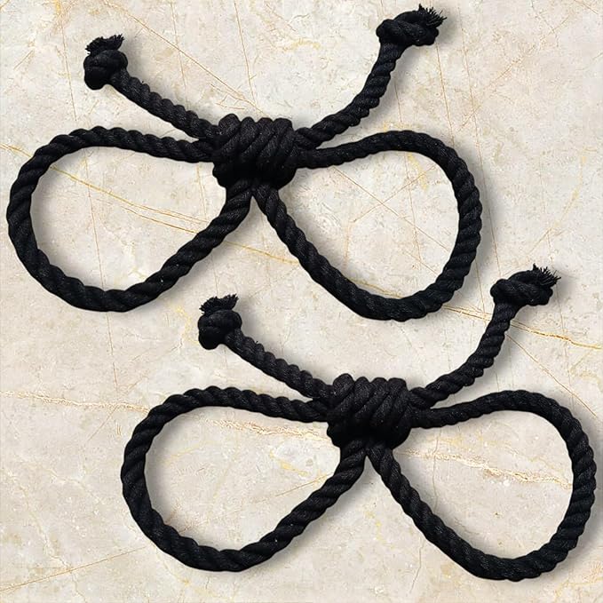 Esselkay Black Rope Handcuff Shackles for Roleplay and Cosplay, Pack of ...