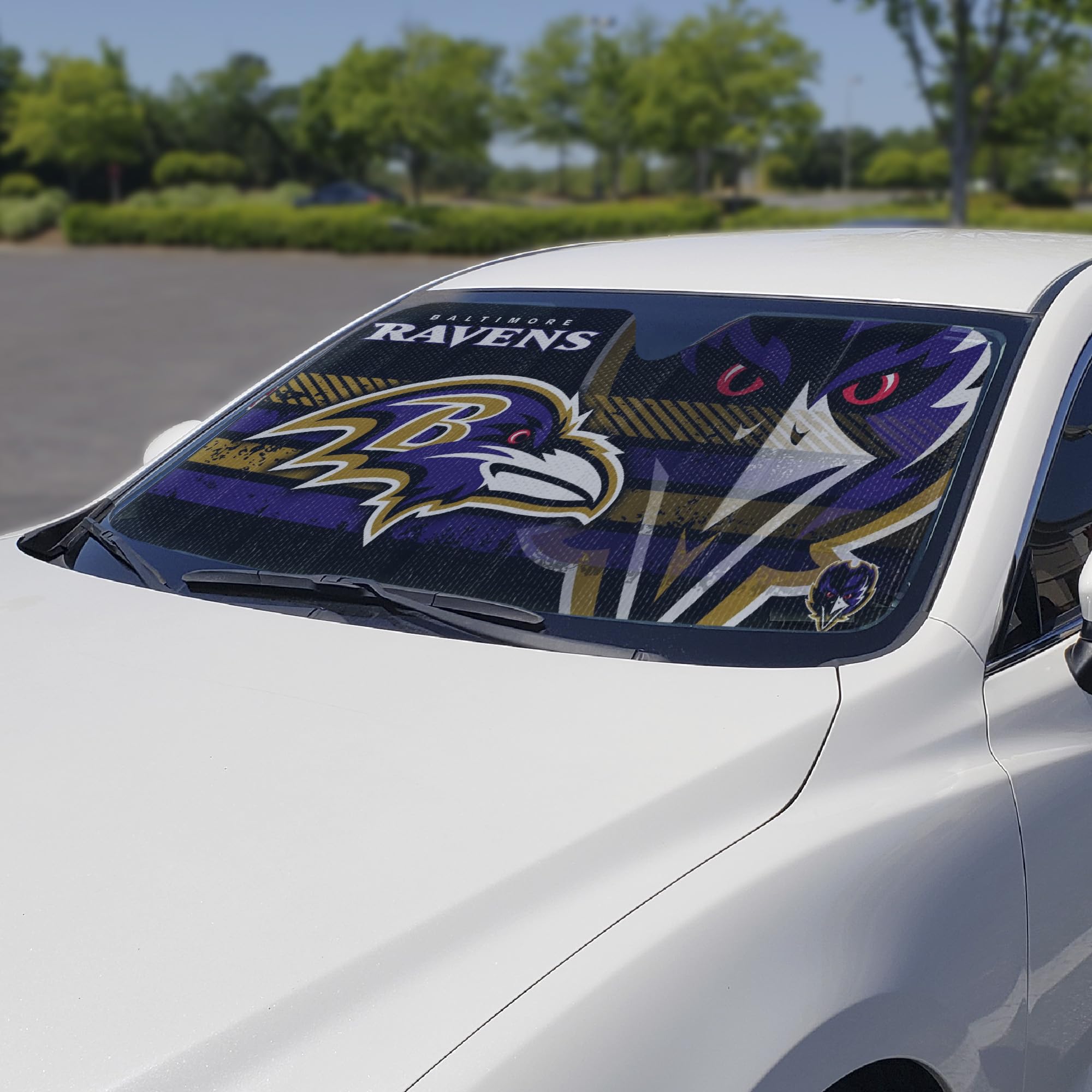Snapklik.com : Fanmats 60044 NFL Baltimore Ravens Windshield Sun Auto Shade
