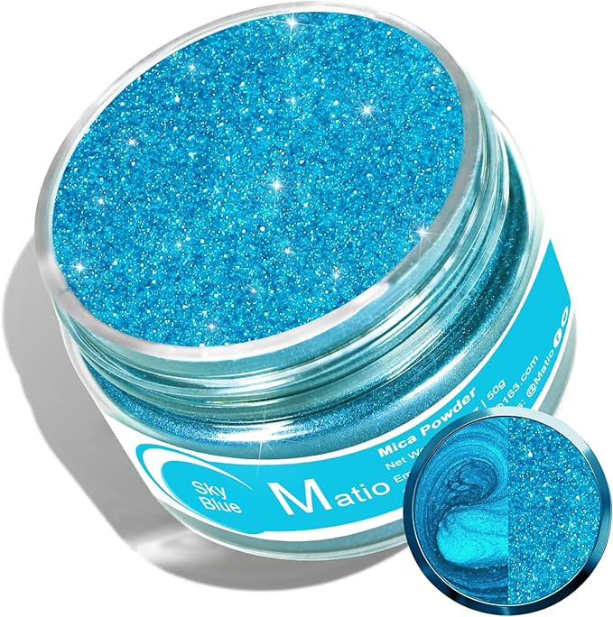 Amazon.com: Matio Sky Blue Mica Powder for Epoxy Resin, 1.8oz/ 50g ...