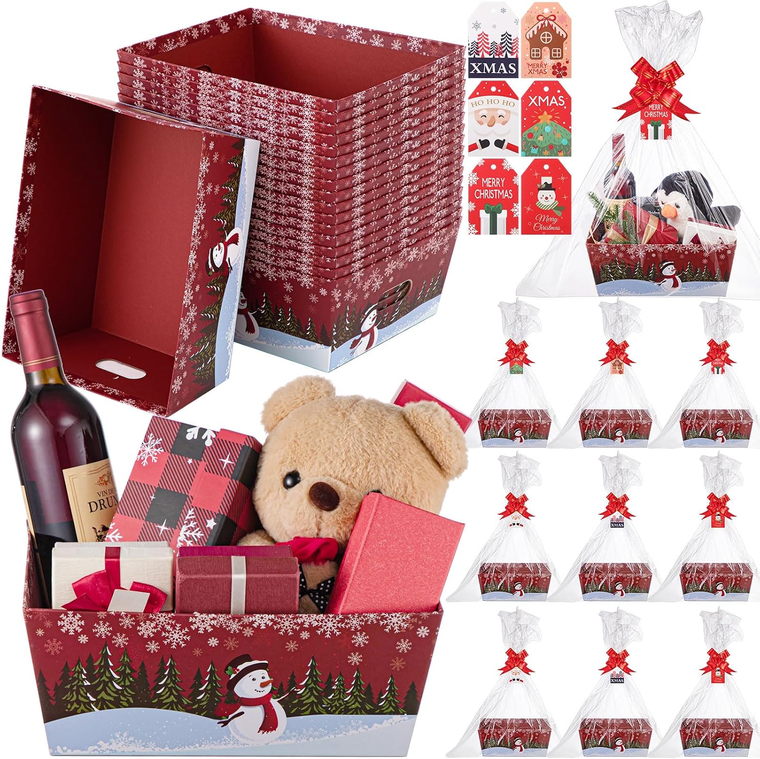 Amazon.com: Cholemy 12 x 10 in Extra Large Christmas Basket for Gift ...