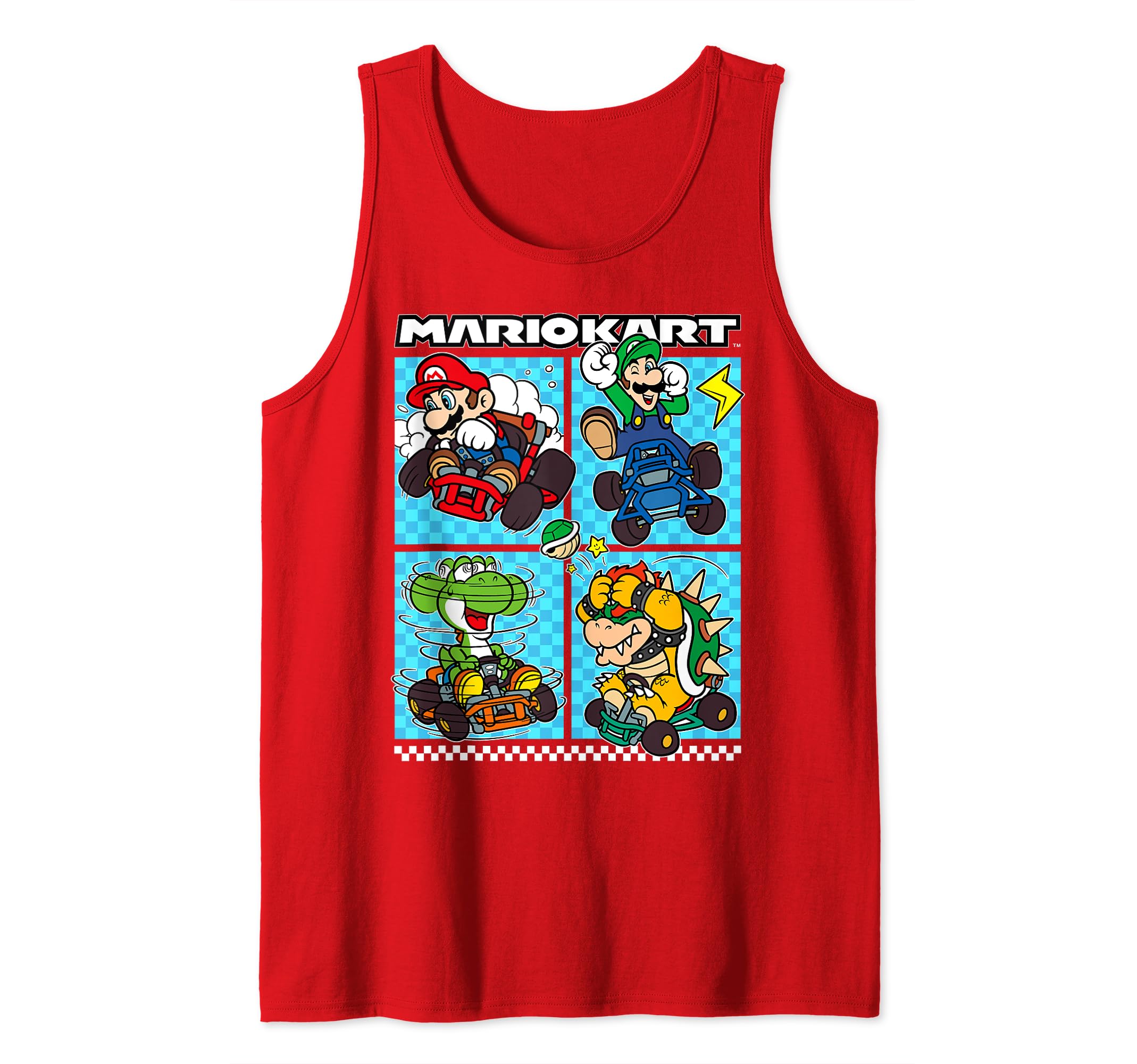Amazon.com: Mario Kart Mario Luigi Yoshi Bowser Group Tank Top ...