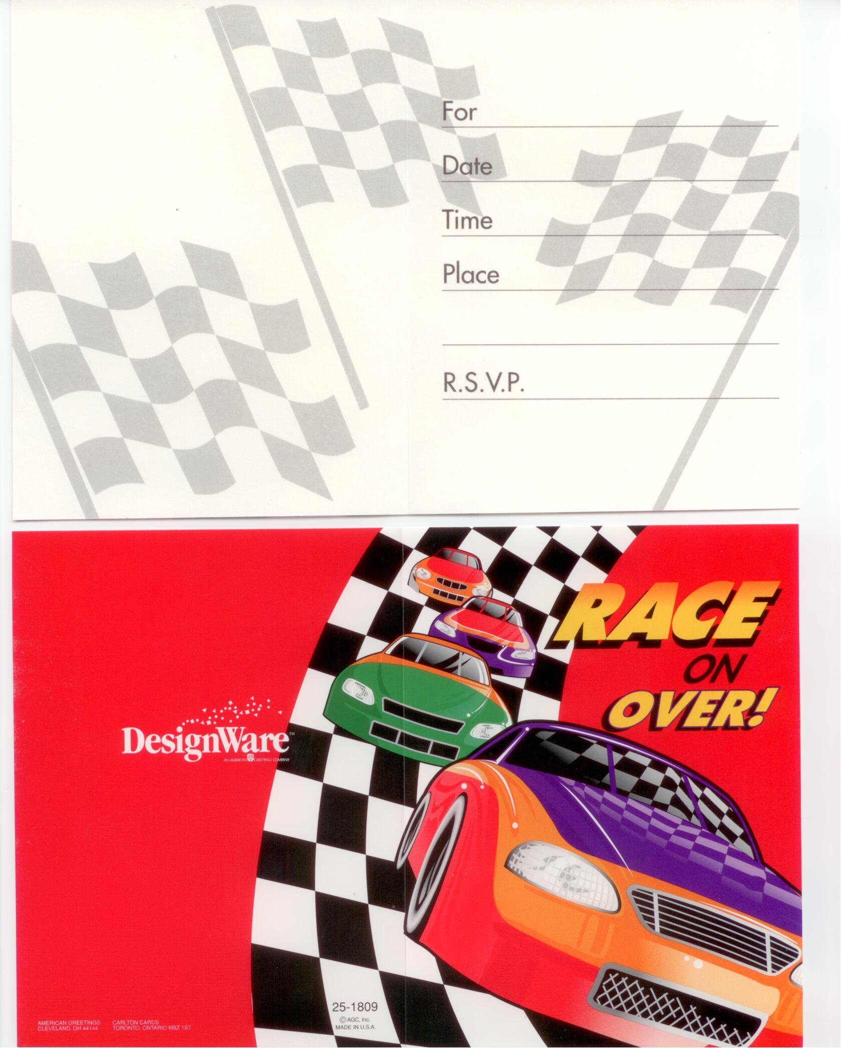 Invitaciones Para Fiesta De Carreras De Nascar