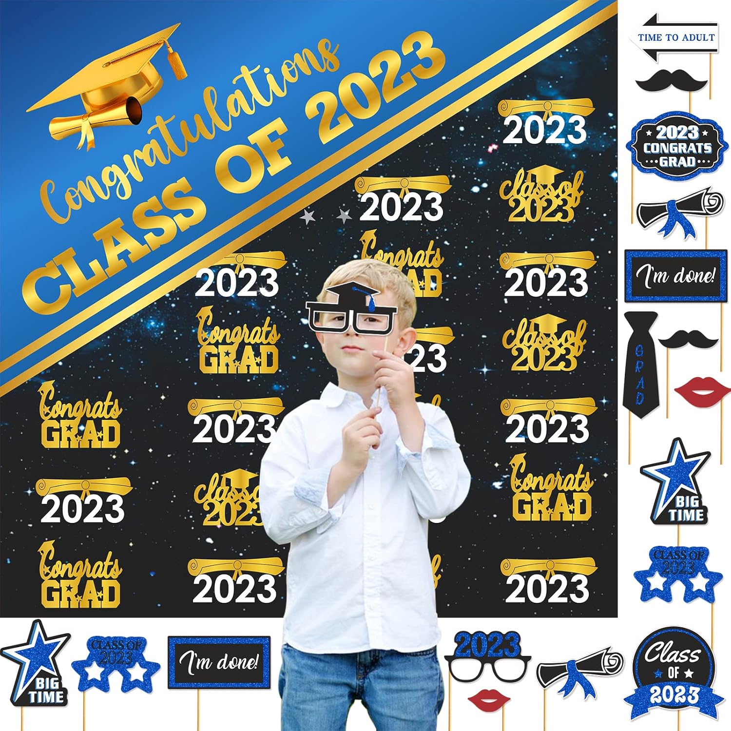 Amazon.com: Graduation Photo Backdrop Banner with Graduation Photo ...