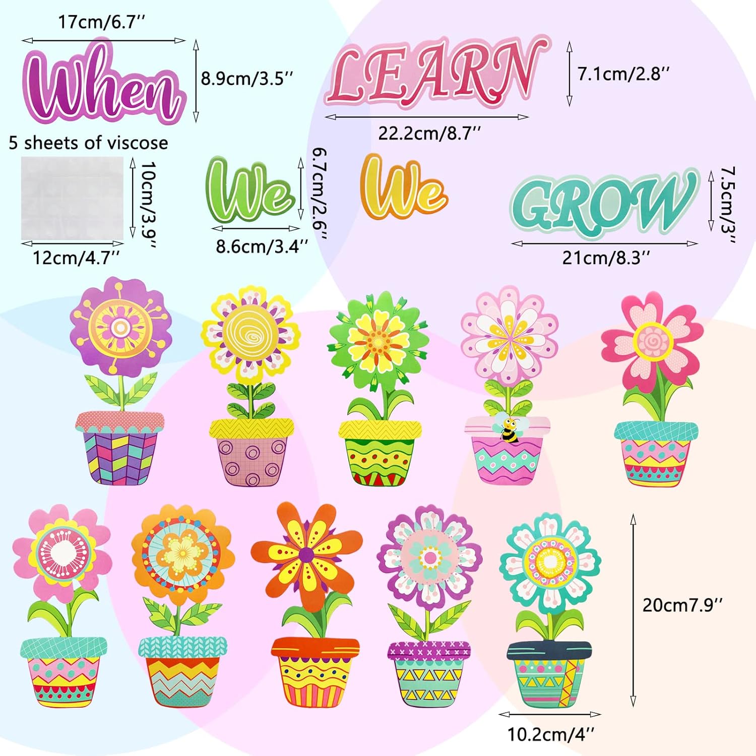 45 Pcs Flowers Cut-Outs Classroom Decorations, Uooker Bulletin Board ...