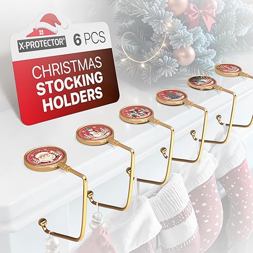 Amazon.com: X-Protector Stocking Holders for Mantle - 6 PCS - Premium ...
