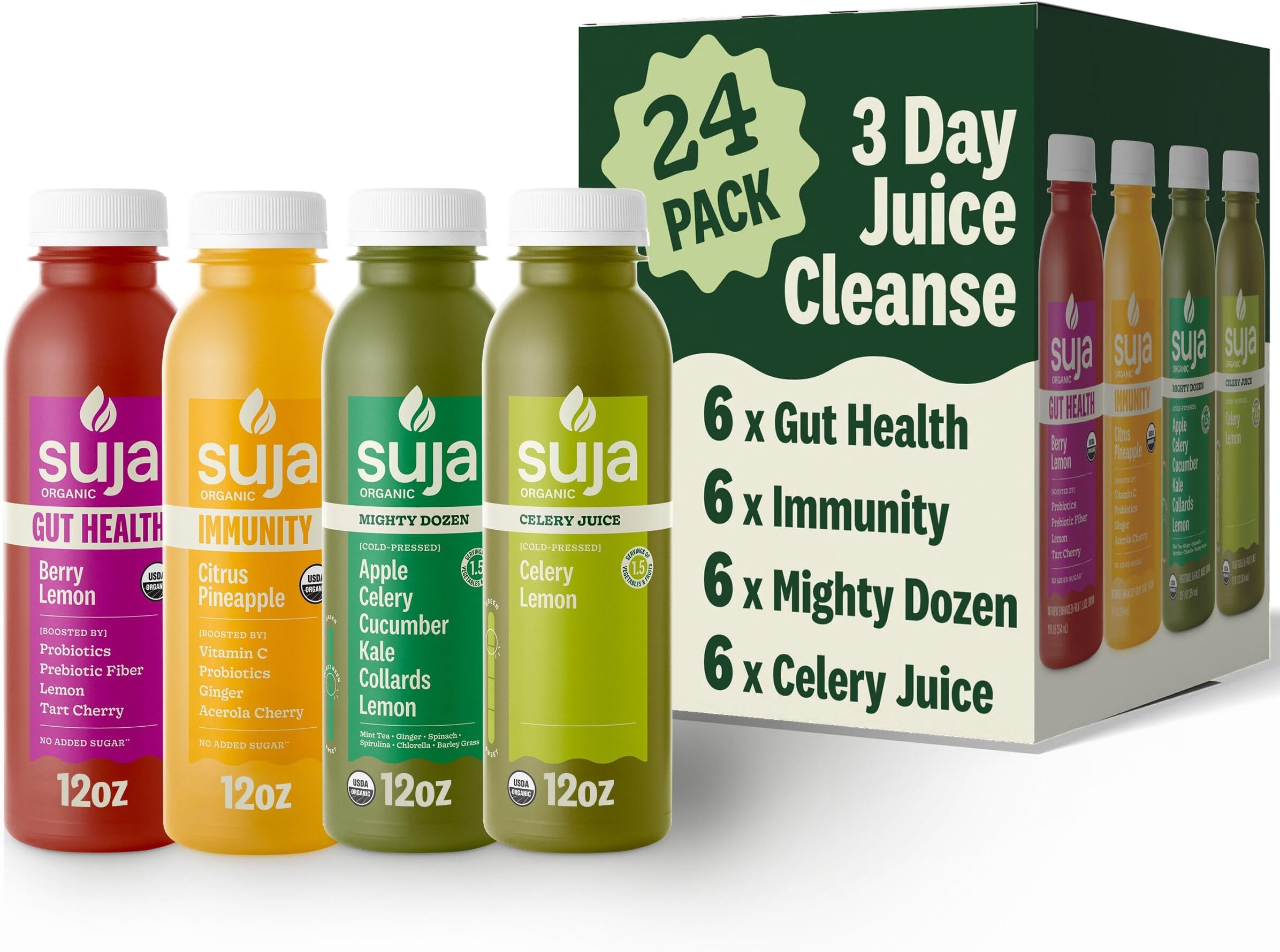 Amazon.com : Suja 3-Day Cold-Pressed Juice Cleanse, Organic, Fresh ...