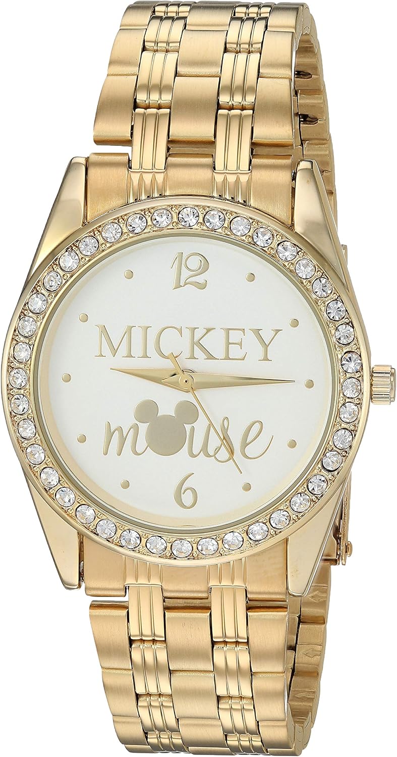 Disney Mickey Mouse - Reloj analógico de cuarzo redondo con purpurina ...