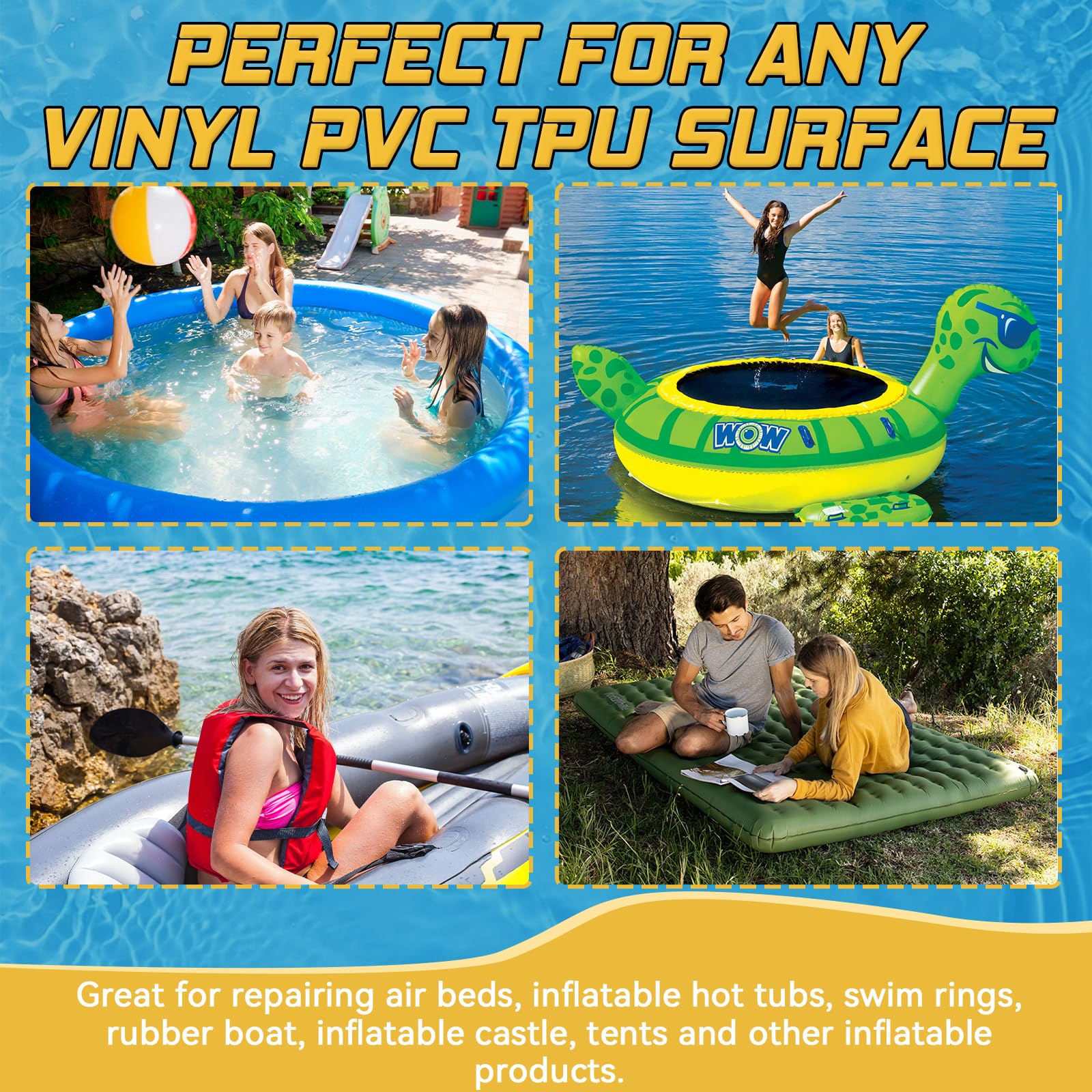 Snapklik.com : Air Mattress Patch Kit, Waterproof Vinyl Repair ...