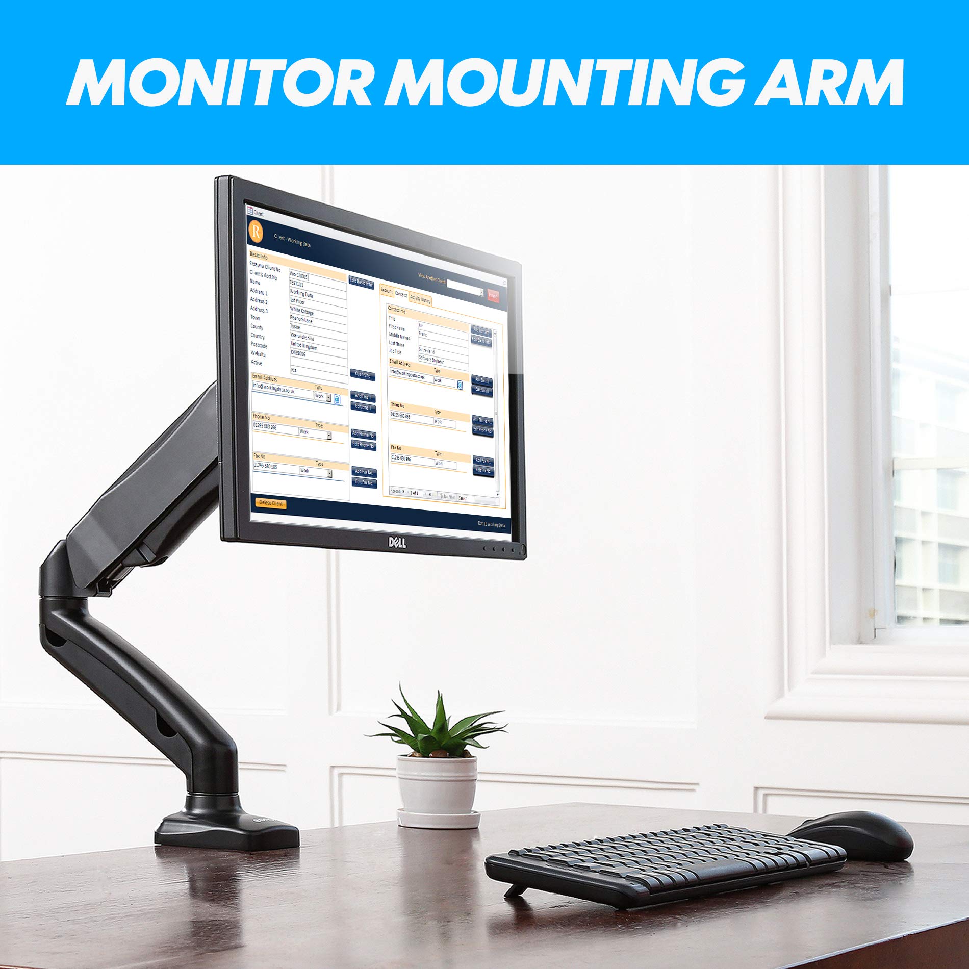 Buy Amazon Brand-Eono by Amazon Monitor Arm Adjustable Gas Spring Full ...