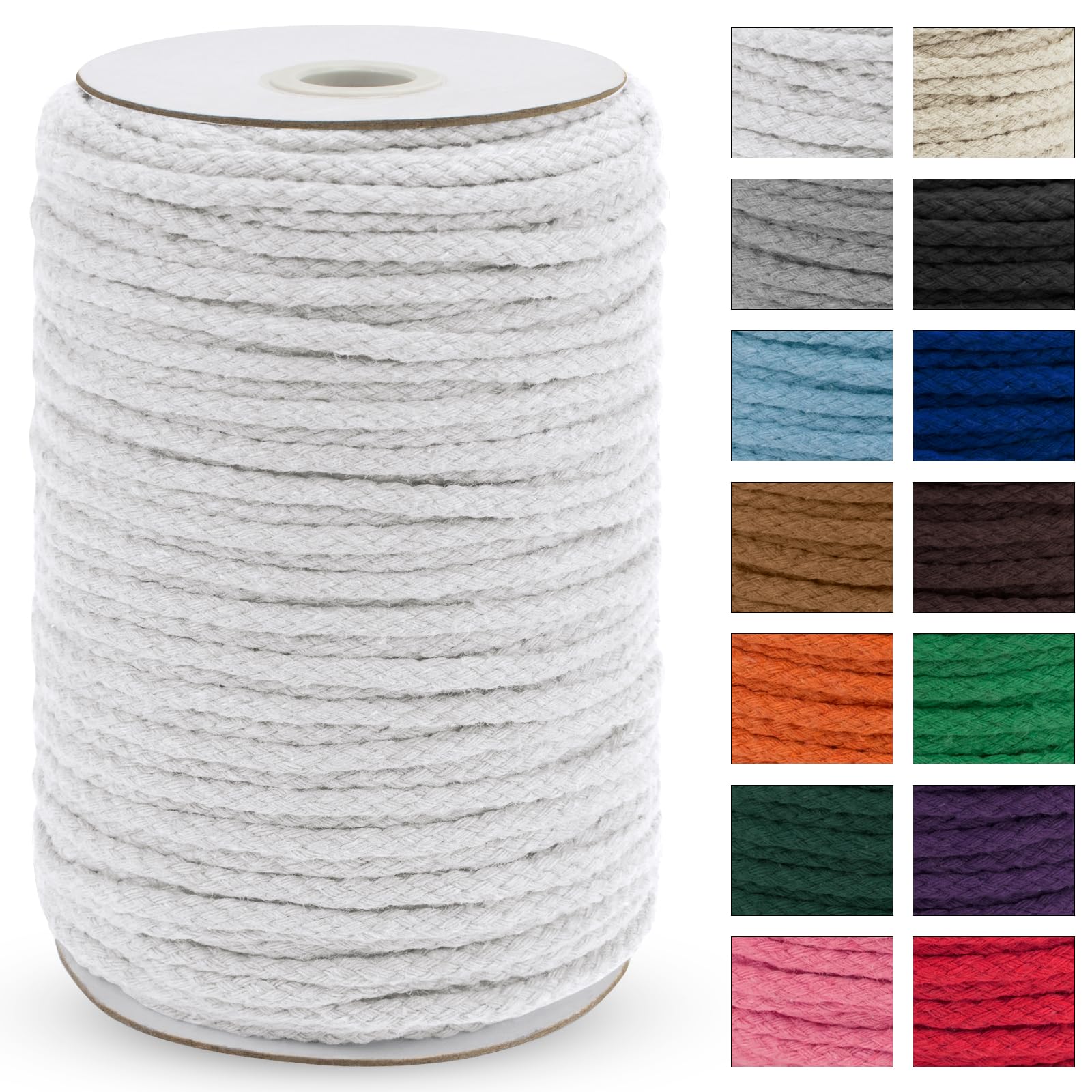 Amazon.com: JeogYong Braided Macrame Cord 5mm x 295ft, Natural 8-Strand ...