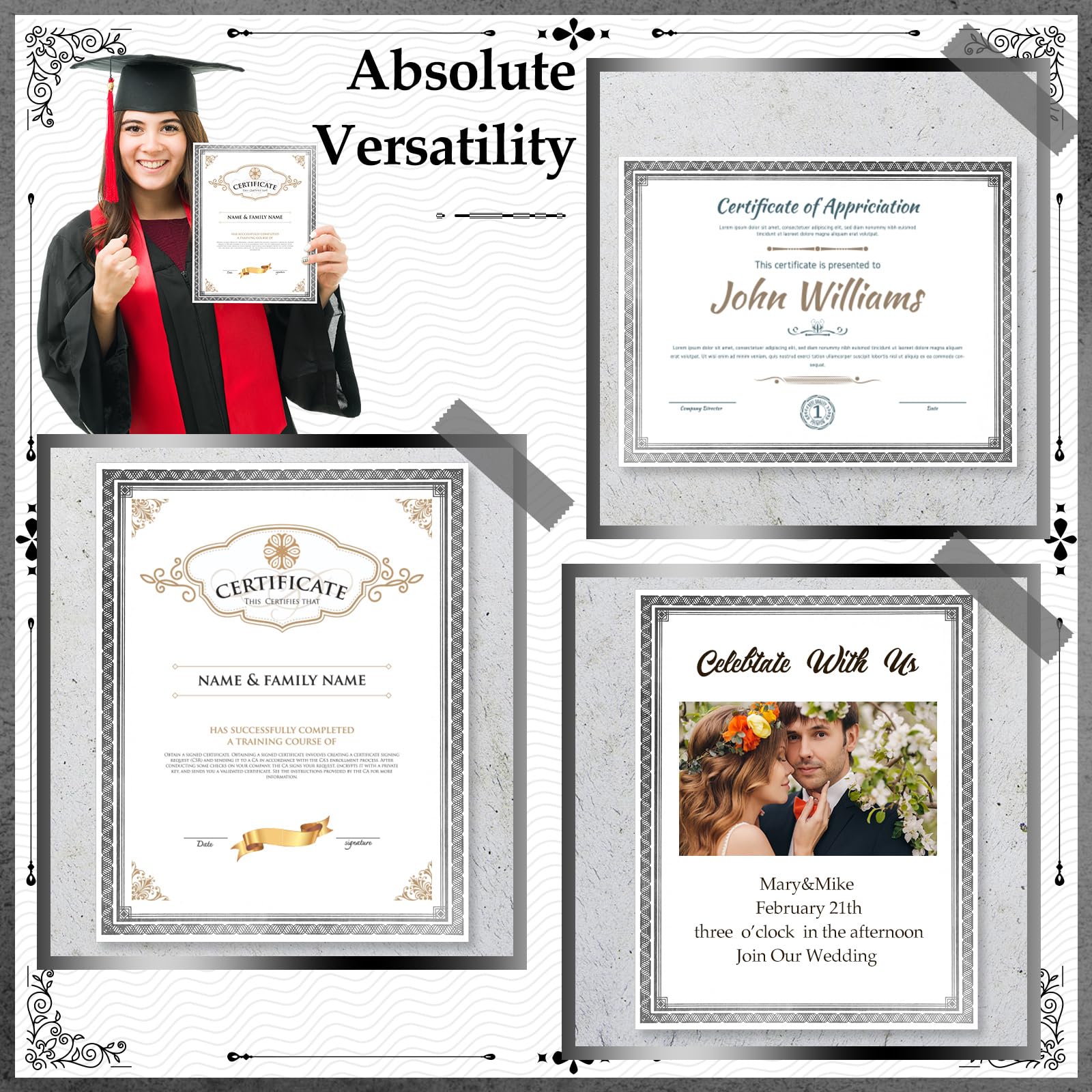 Snapklik.com : Sinload 150 Sheets Certificate Paper 8.5 X 11 For ...