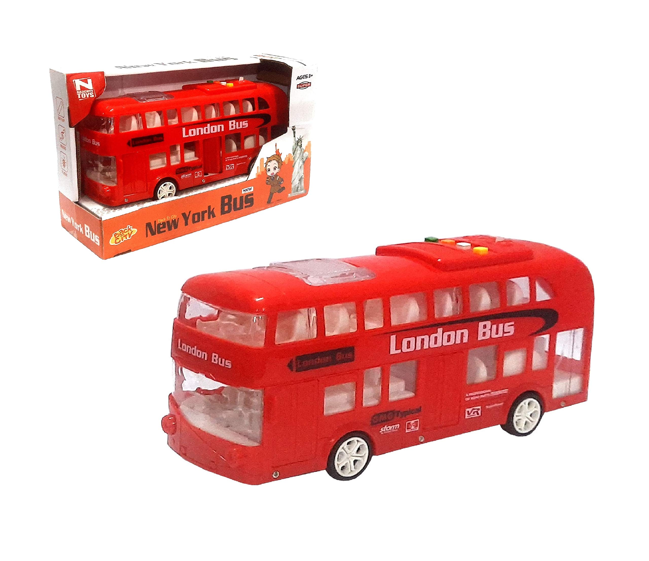 Kaizen Enterprises Friction Powered Double Decker Bus Toy Smart City ...