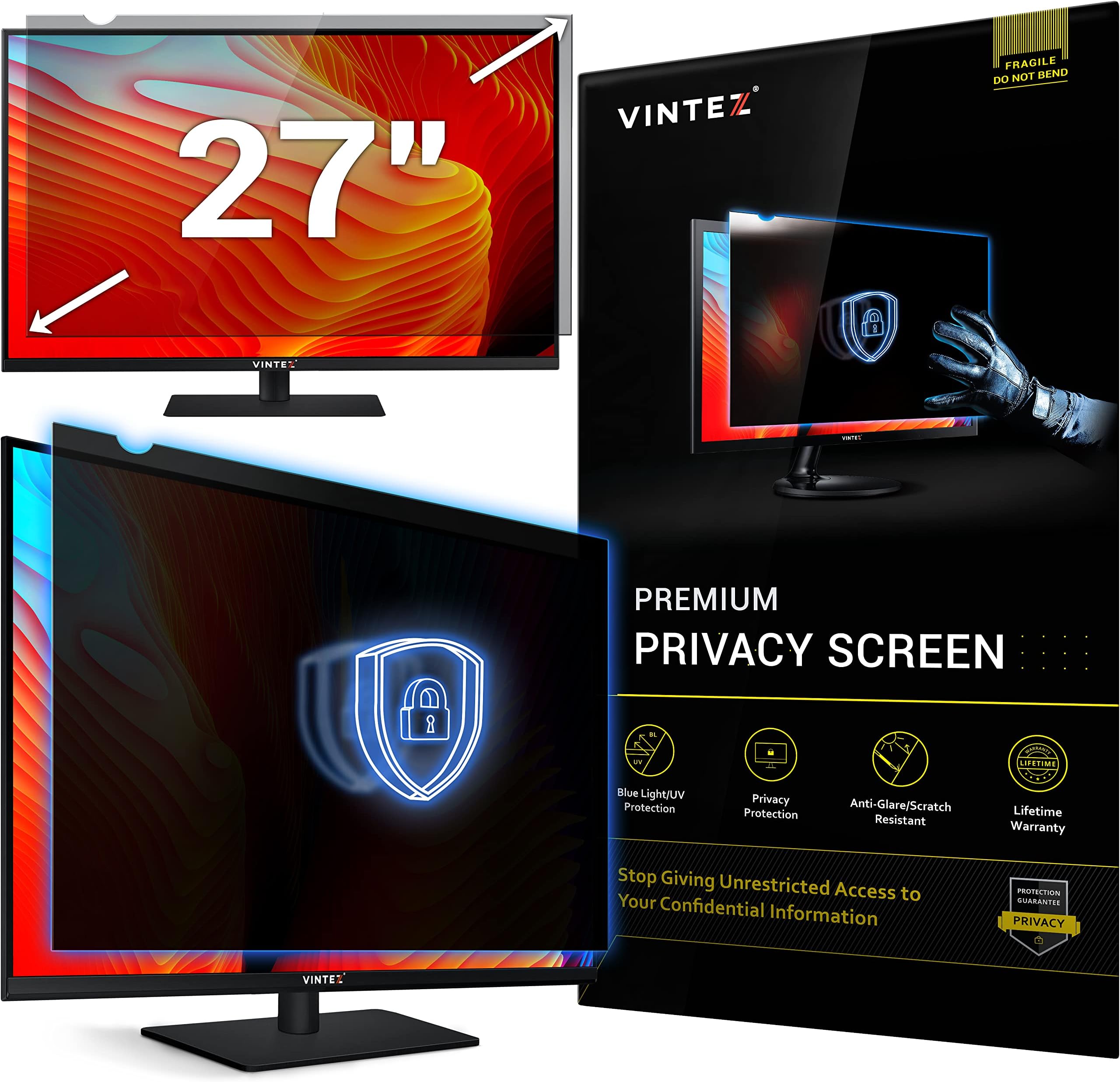 Amazon.com: IPROKKO [2 Pack] 27 Inch Computer Privacy Screen Filter for ...