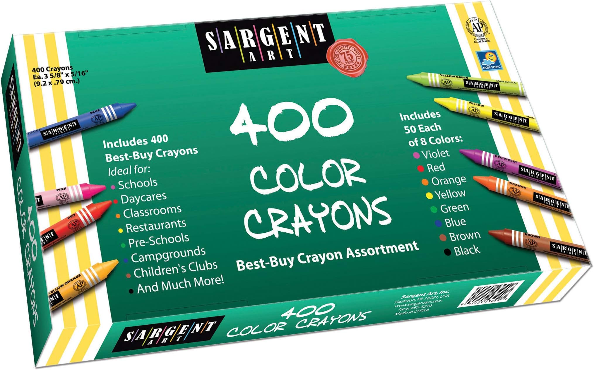 Amazon.com: Cra-Z-Art 96ct Crayons in Flip-Top Box with Sharpener ...