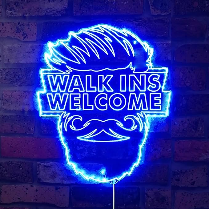 Amazon.com: ADVPRO Walk-Ins Welcome Barber Shop Haircut Open RGB ...