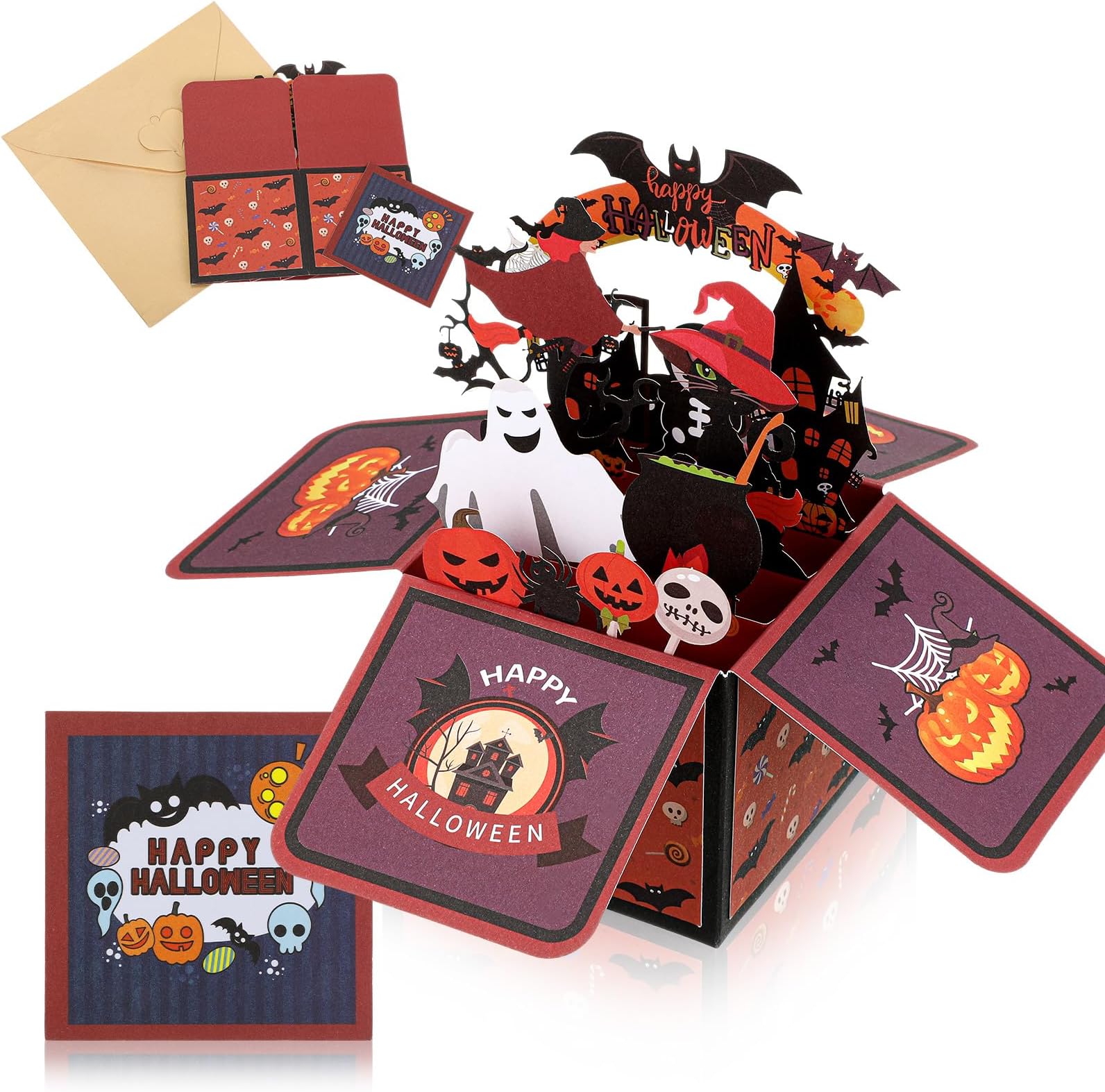Tenare Halloween Pop up Box Card 3D Halloween Cards with Envelope and ...