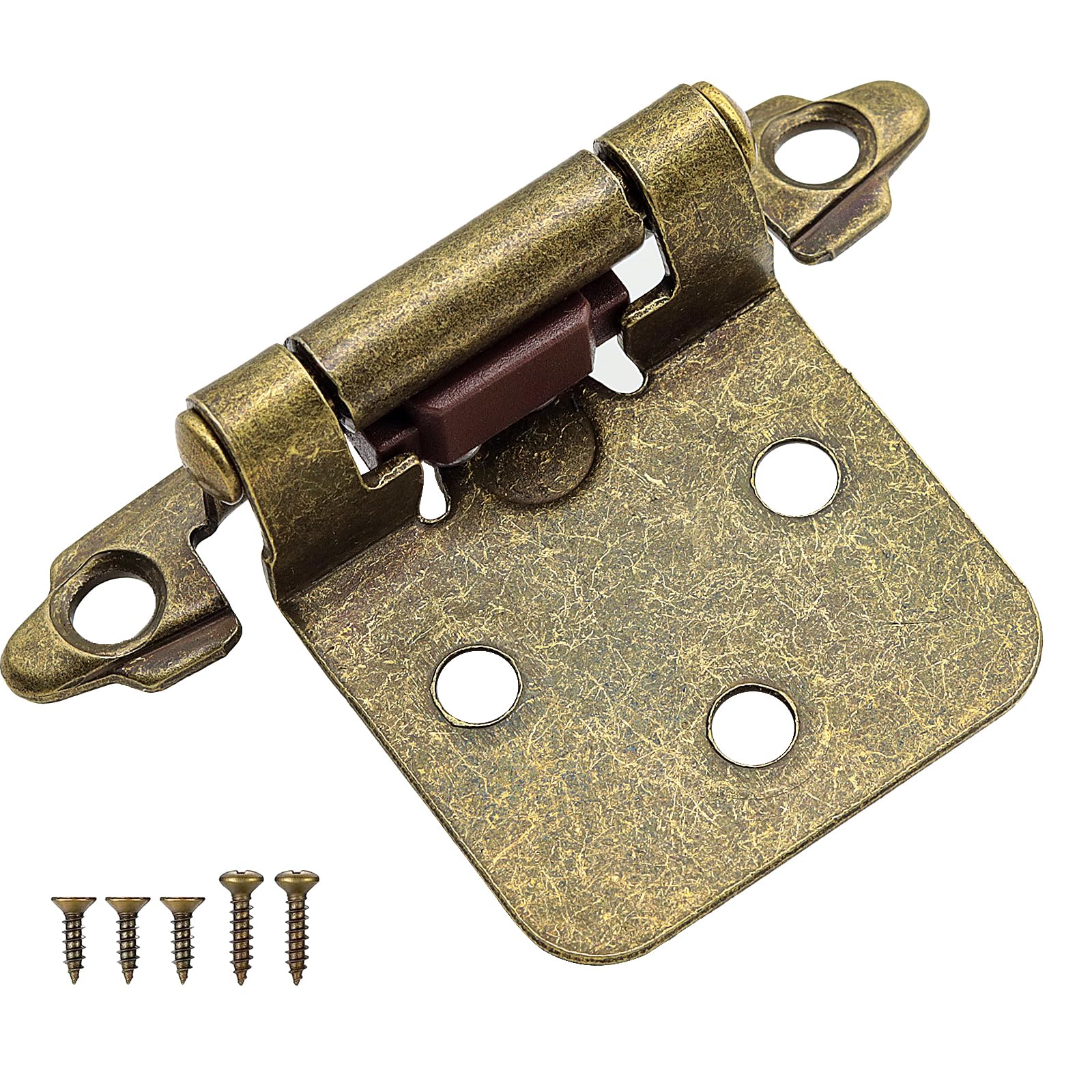 Antique Brass Kitchen Cabinet Hinges Overlay, 50 Pack (25 Pairs) Self ...