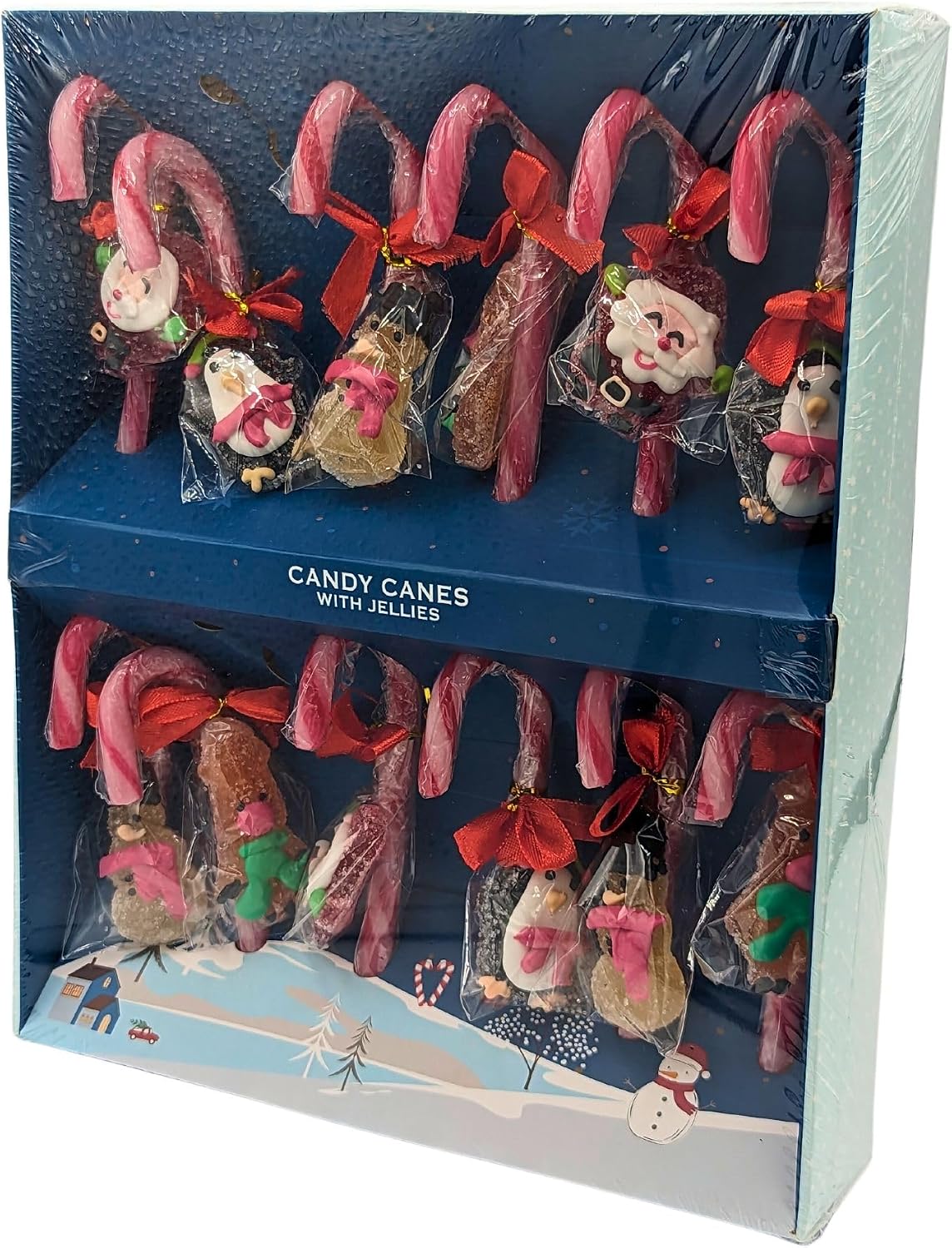 Candy Canes - 12 Candy Canes With Jelly Figures Christmas Tree ...