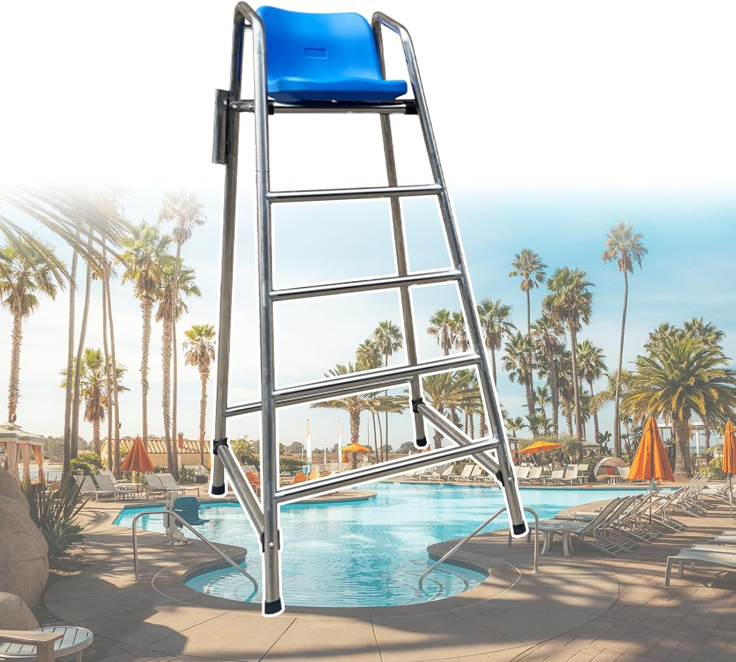 Amazon.com: Kunovo Assembled Pool Lifesaving Observation Chair ...