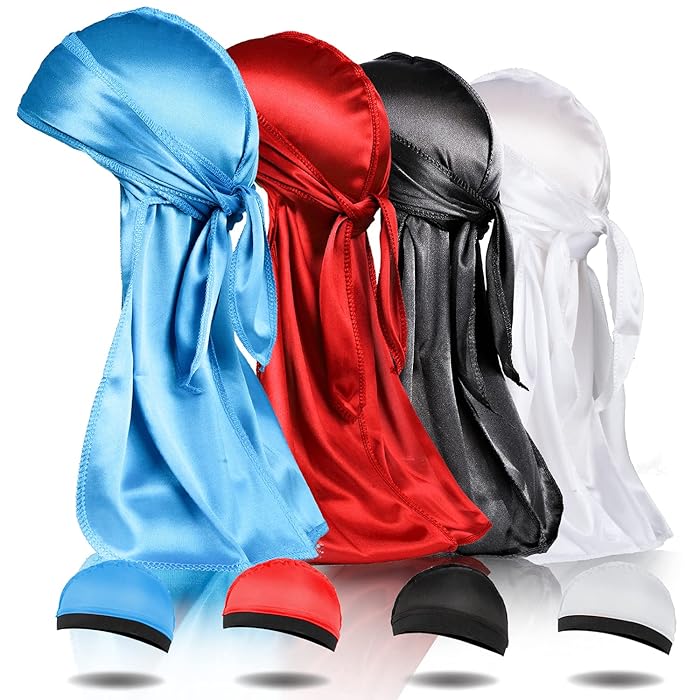 Buy BIGEDDIE Silky Durag, Wave Cap for men, Silk Satin Durag Extra Long ...