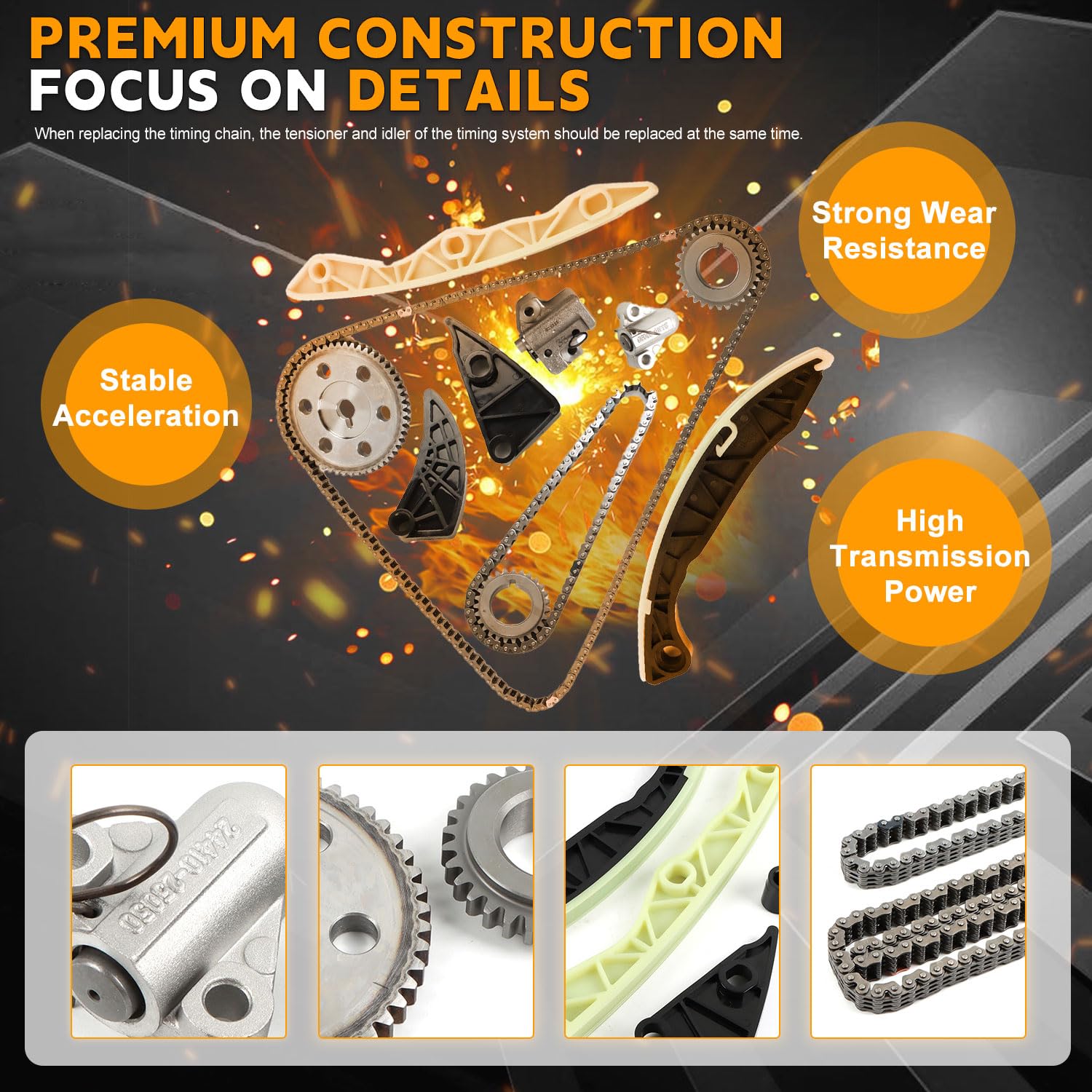 Snapklik.com : PANGOLIN 23121-25060 Timing Chain Kit Replacement For ...