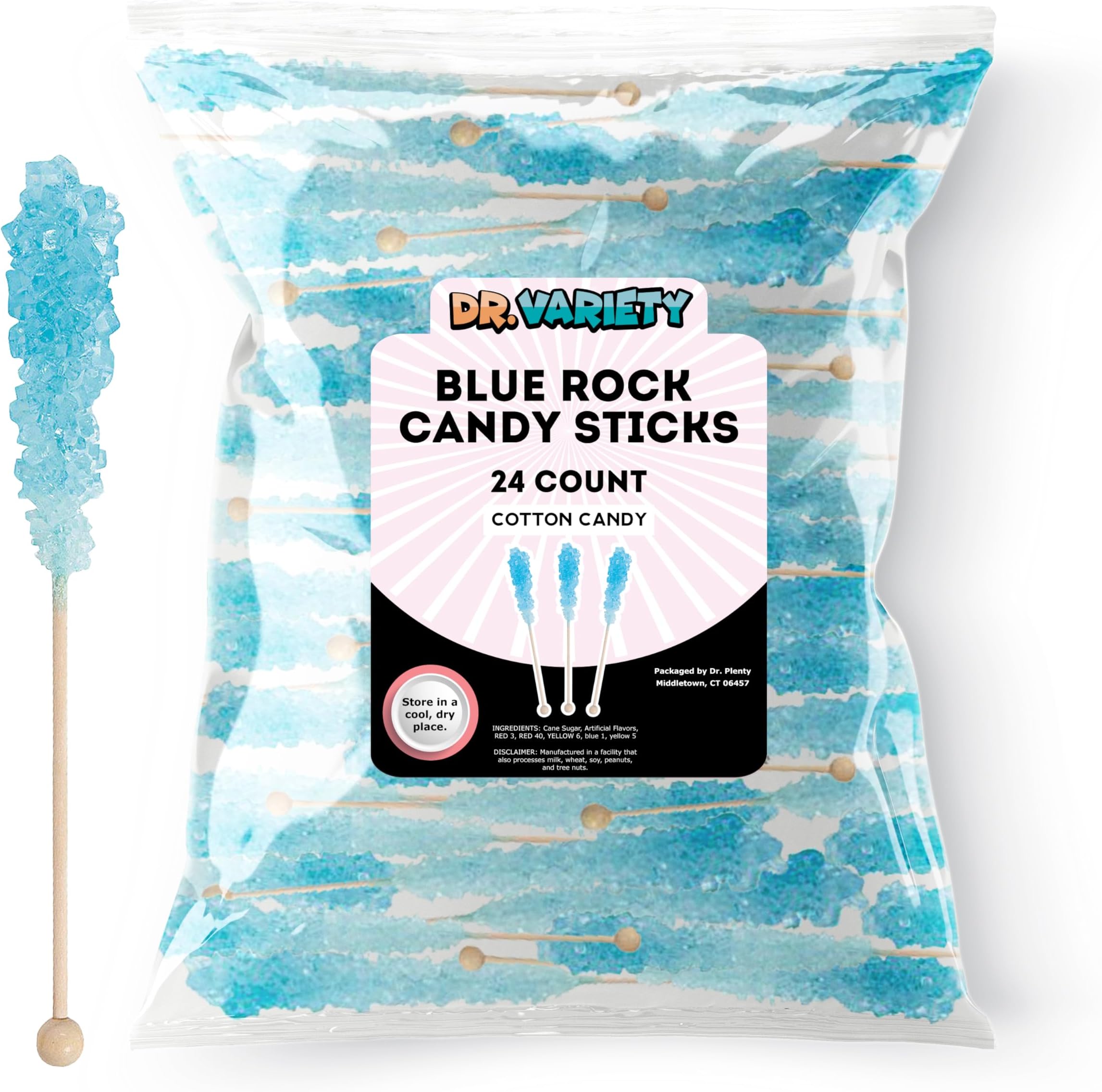 Amazon.com : Light Blue Rock Candy on a Stick (72 Pack) - Bulk ...