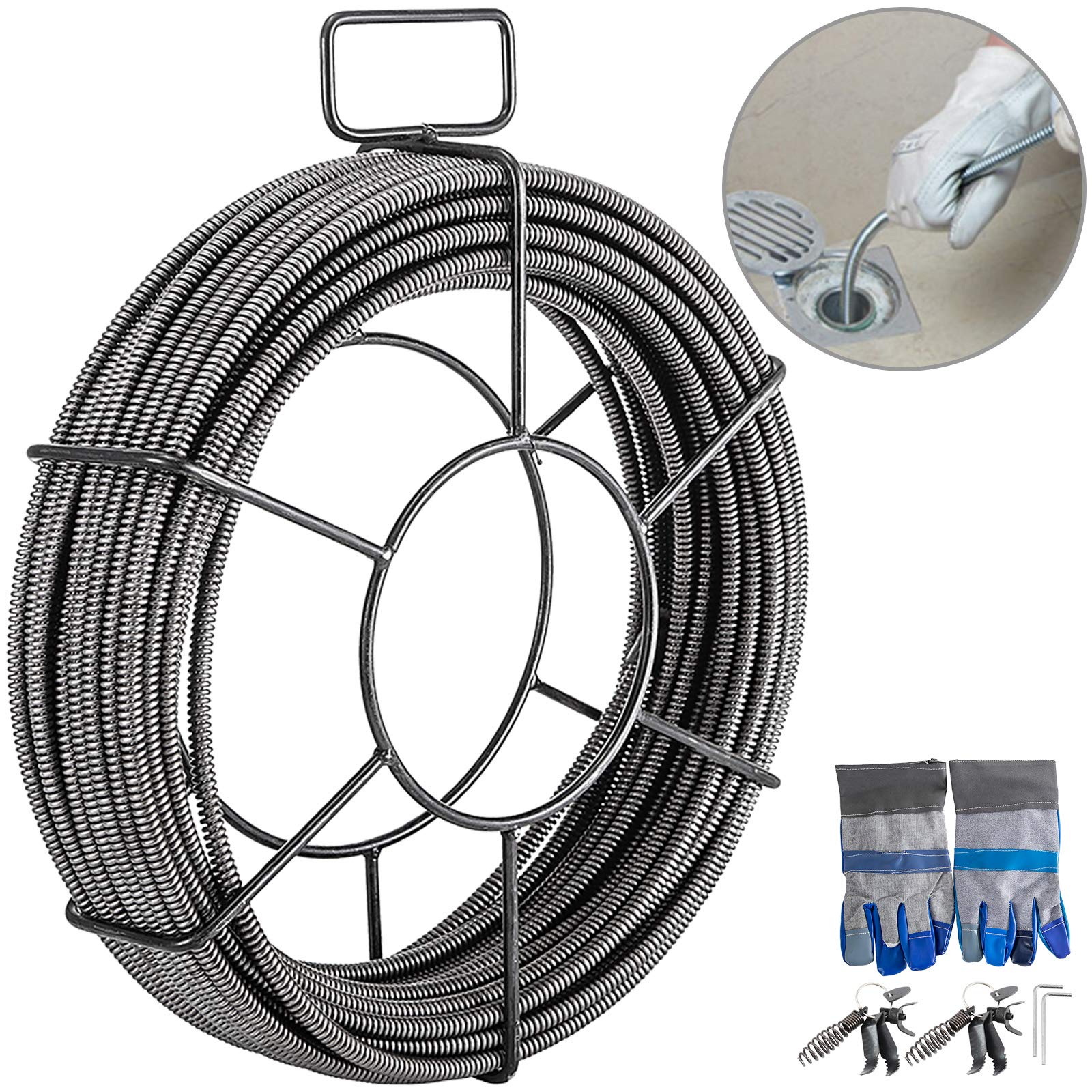 Buy VEVOR Drain Cleaning Cable 75 Feet X 3 8 Inch Solid Core Cable 