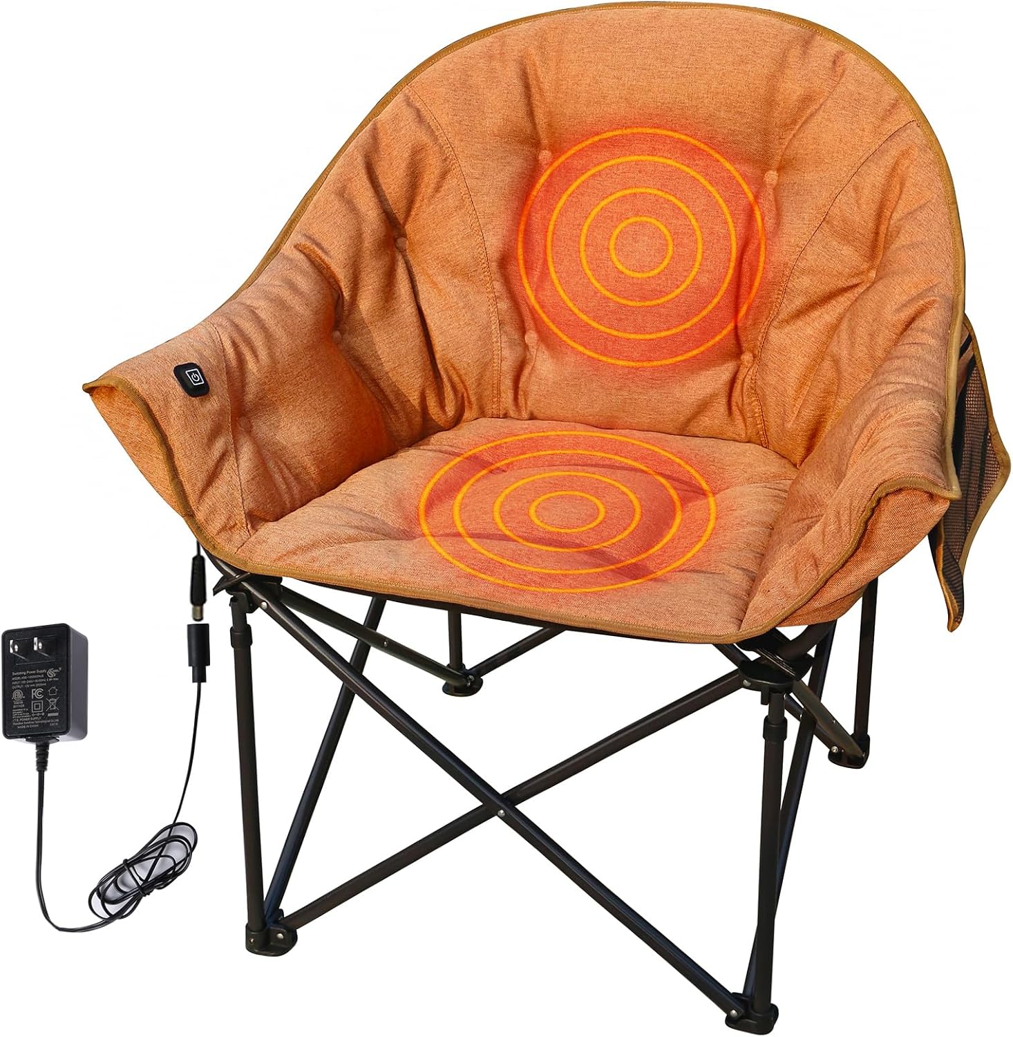 Premium Heated Camping Chair with Voltage Converter Charger – Fast ...