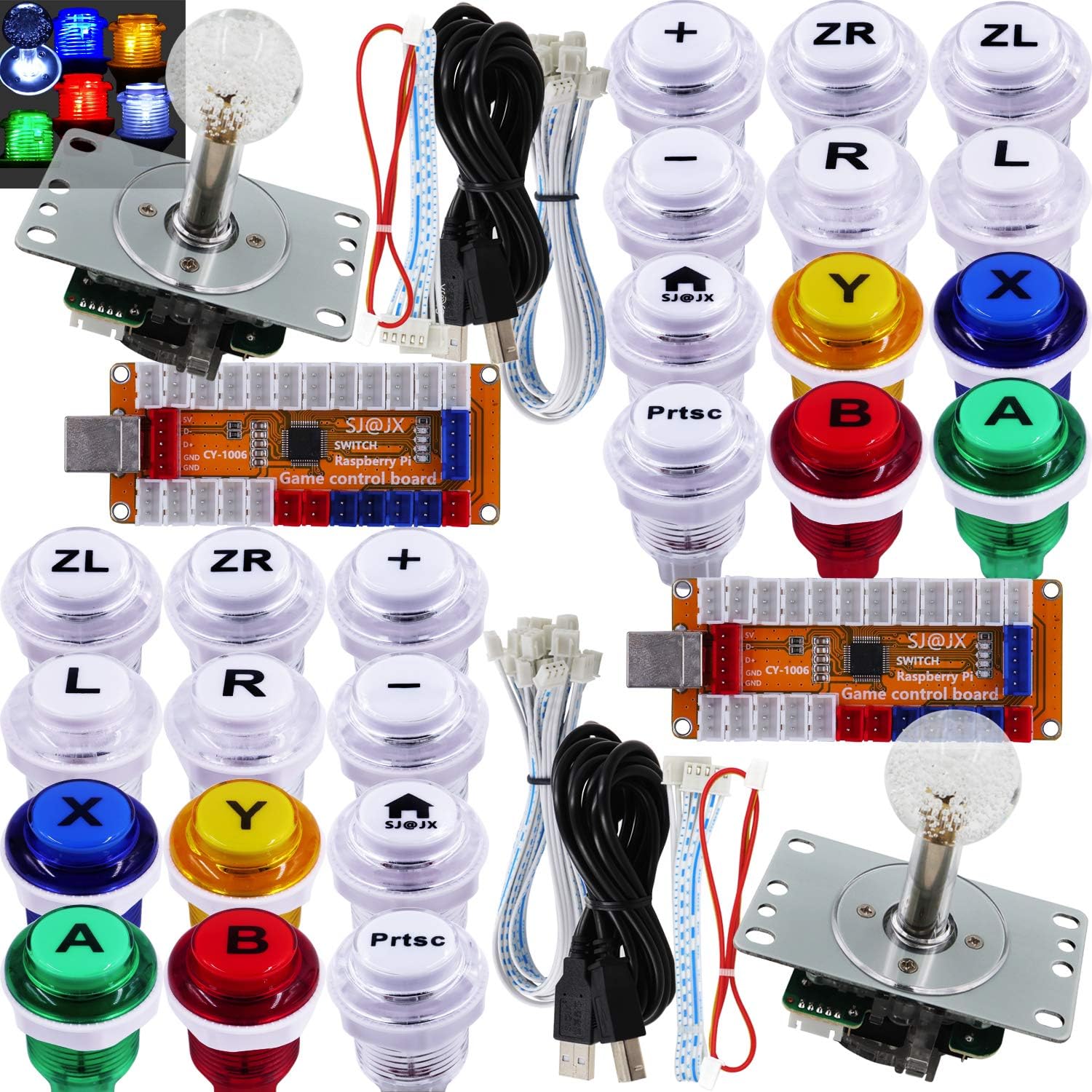 Amazon.com: SJ@JX Arcade Game LED Controller Lamp USB Encoder 2 Player ...