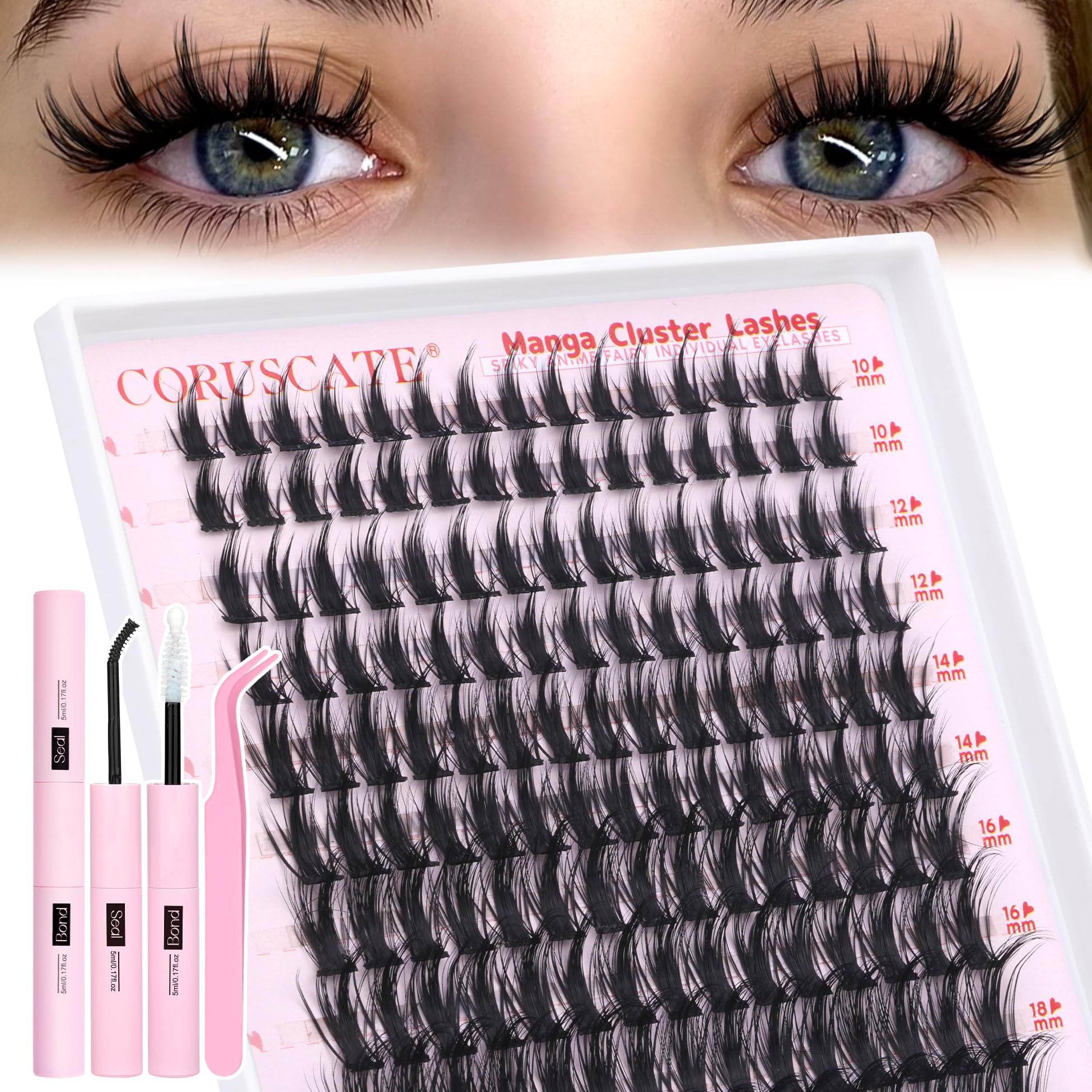 Manga Cluster Lashes Kit Fairy Wispy Individual Eyelashes Kit Anime ...