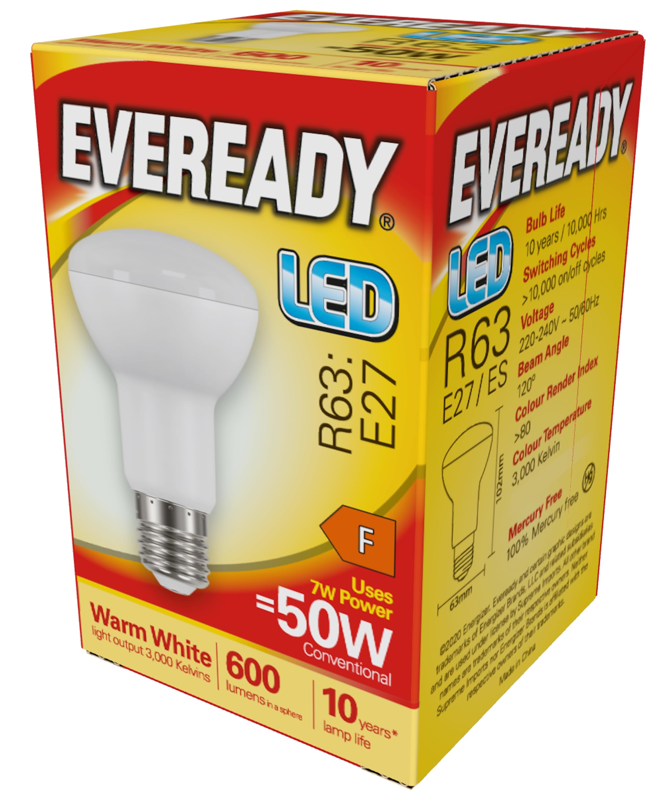 Eveready R63 LED Reflector E27 Spotlight Bulb 600 Lumens Warm White ...